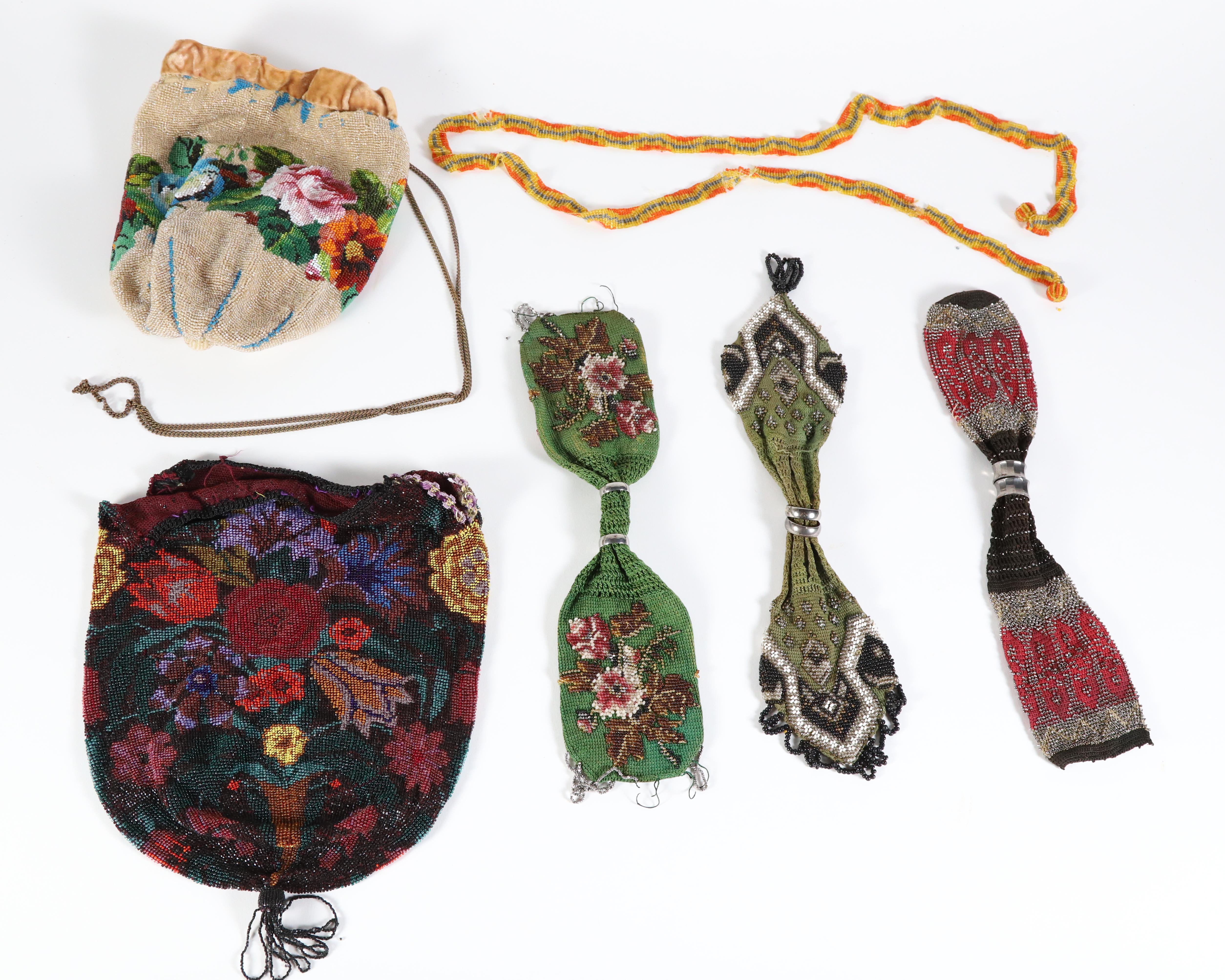 Five Victorian Beadwork Purses 19th Century - Five Victorian Beadwork ...