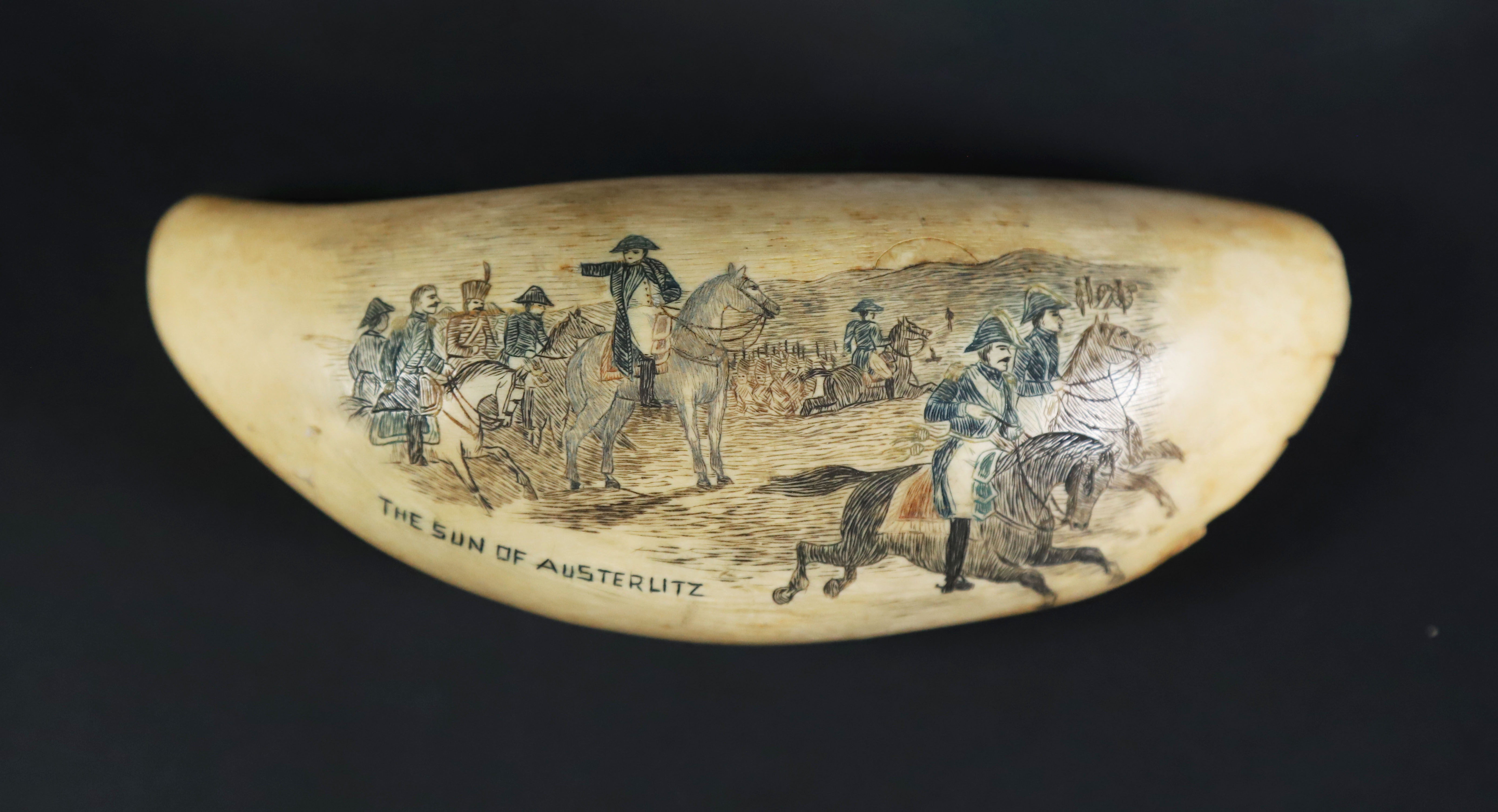Antique Scrimshaw and Polychromed Sperm Whale Tooth - Scrimshaw ...