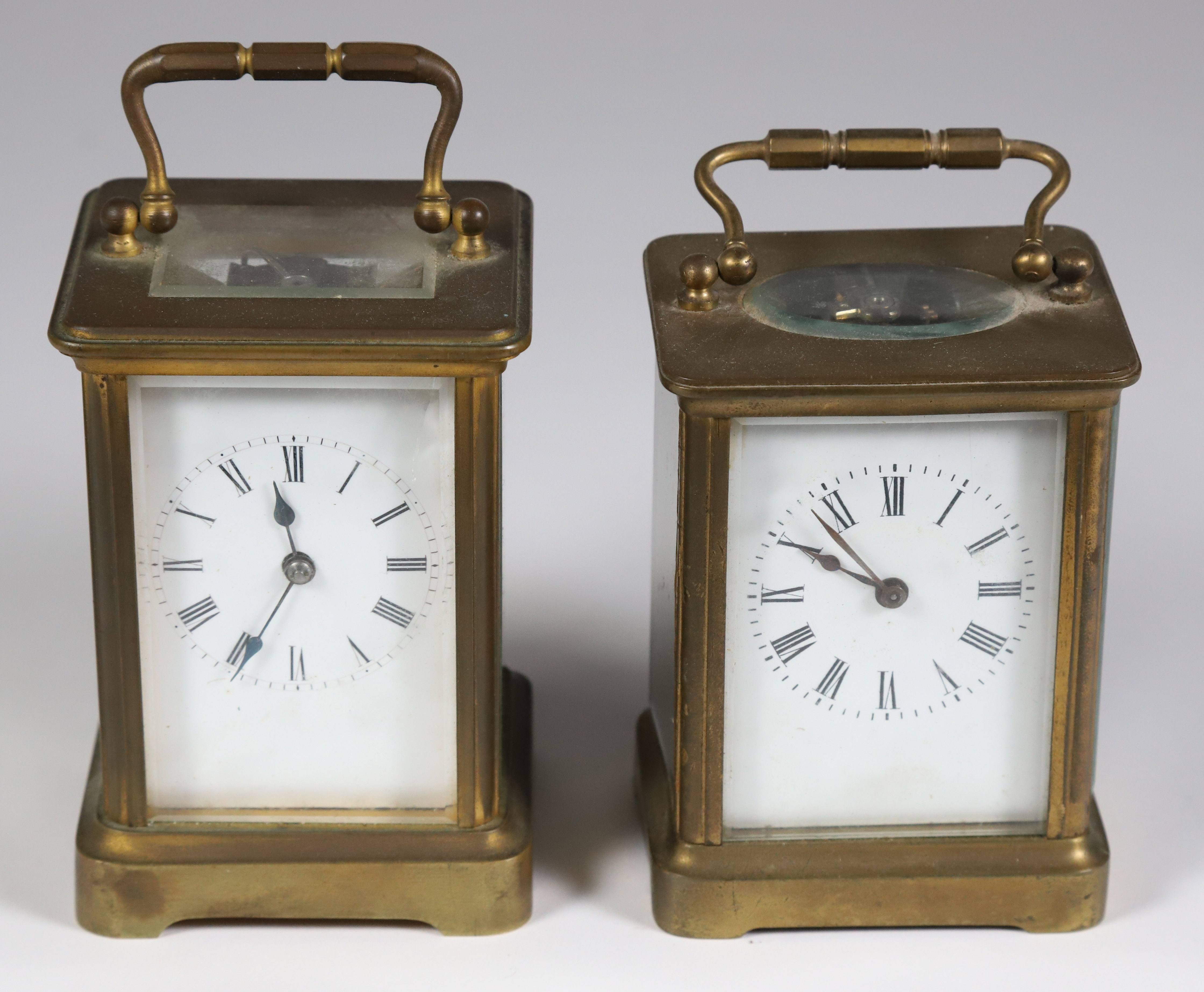 Two French Brass Carriage Clocks 19th Century - Two French Brass ...