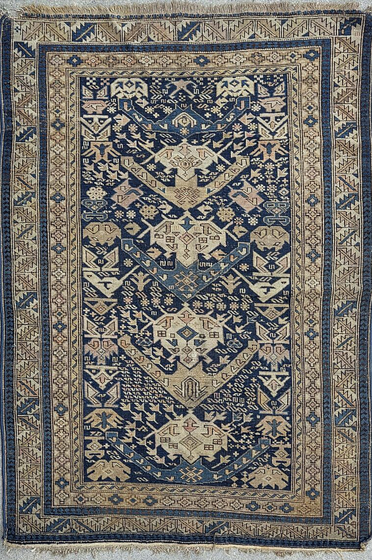Vintage Persian Caucasian Hand Knotted Wool Oriental Rug - Vintage ...