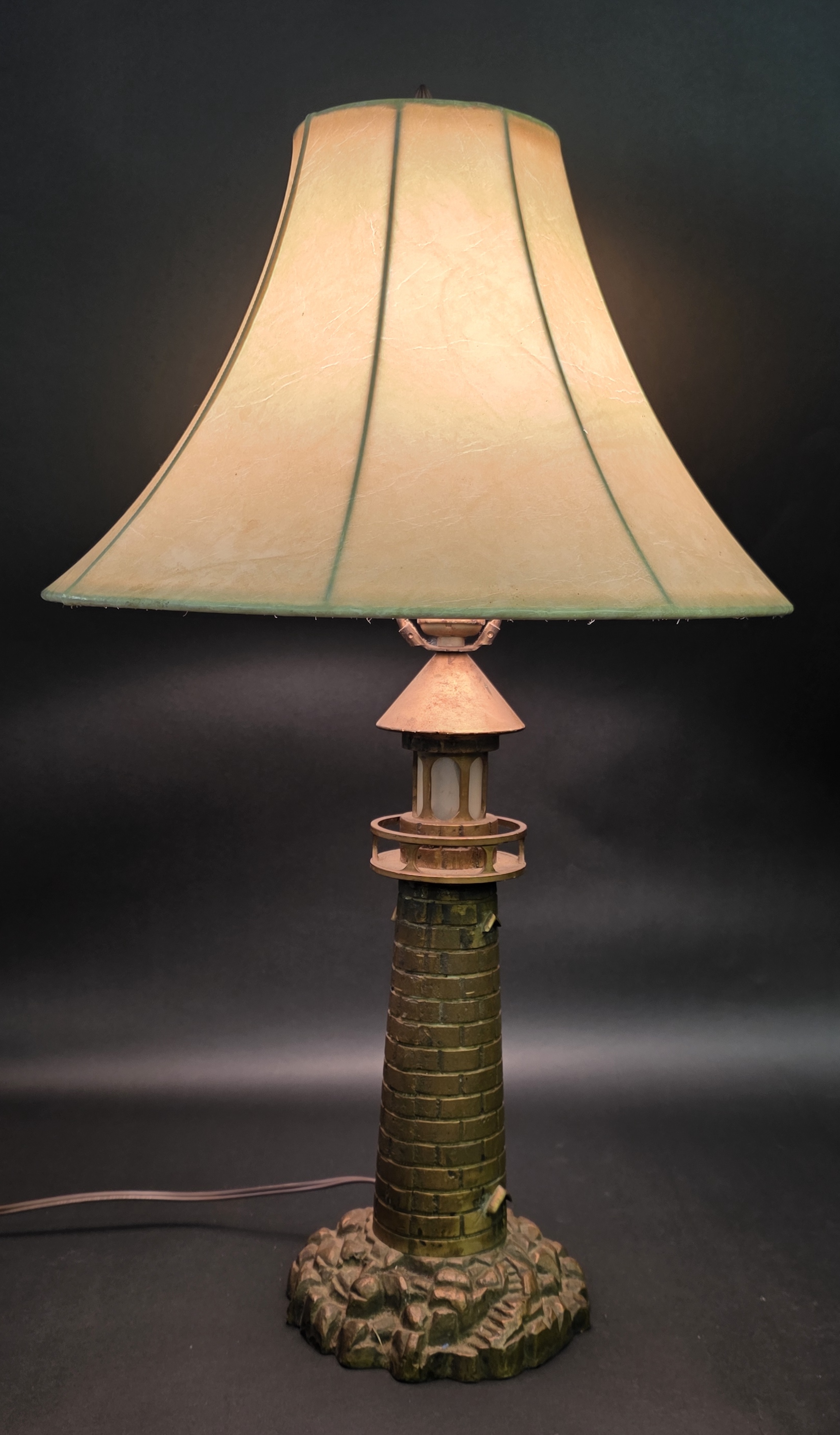 Vintage Brass Figural Lighthouse Table Lamp - Vintage Solid Brass ...