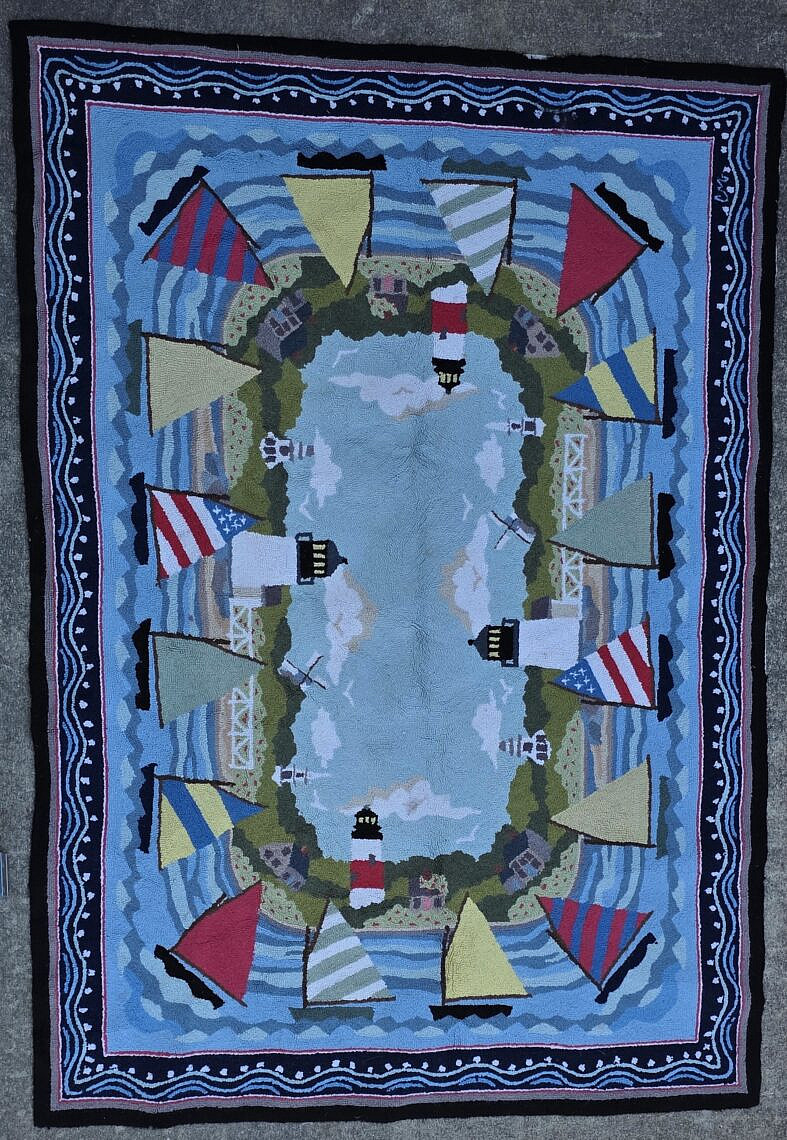 Claire Murray Nantucket Hooked Rug - Vintage Claire Murray Nantucket ...