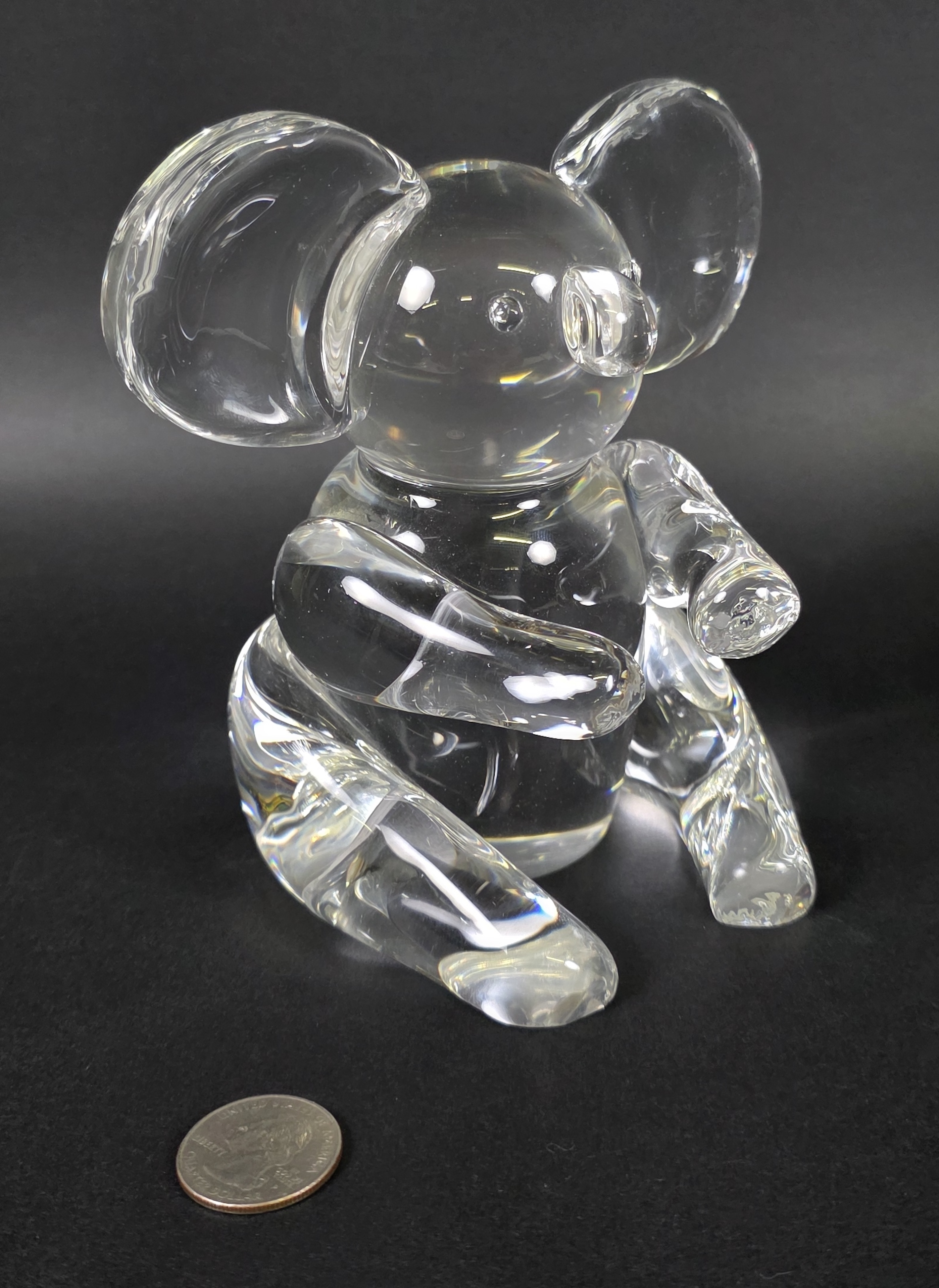 Signed Steuben Clear Crystal Koala Bear - Signed Steuben Clear Crystal Figural Koala Bear ...