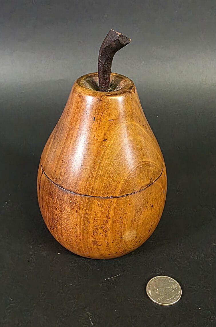 Vintage Fruitwood Pear Form Tea Caddy - Vintage Fruitwood Pear Form Tea ...