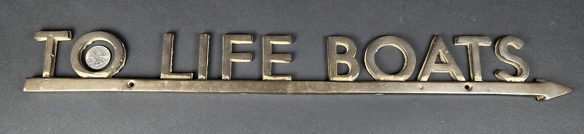 Brass Life Boats Nautical Naval Deck Sign - Vintage Solid Brass, “To ...