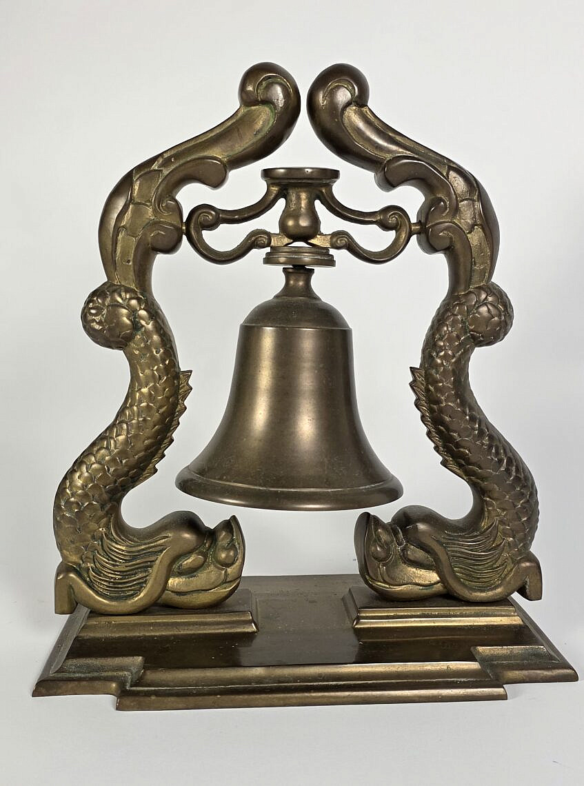 Vintage Brass Figural Dolphin Submariners Ships Bell - Vintage Brass ...