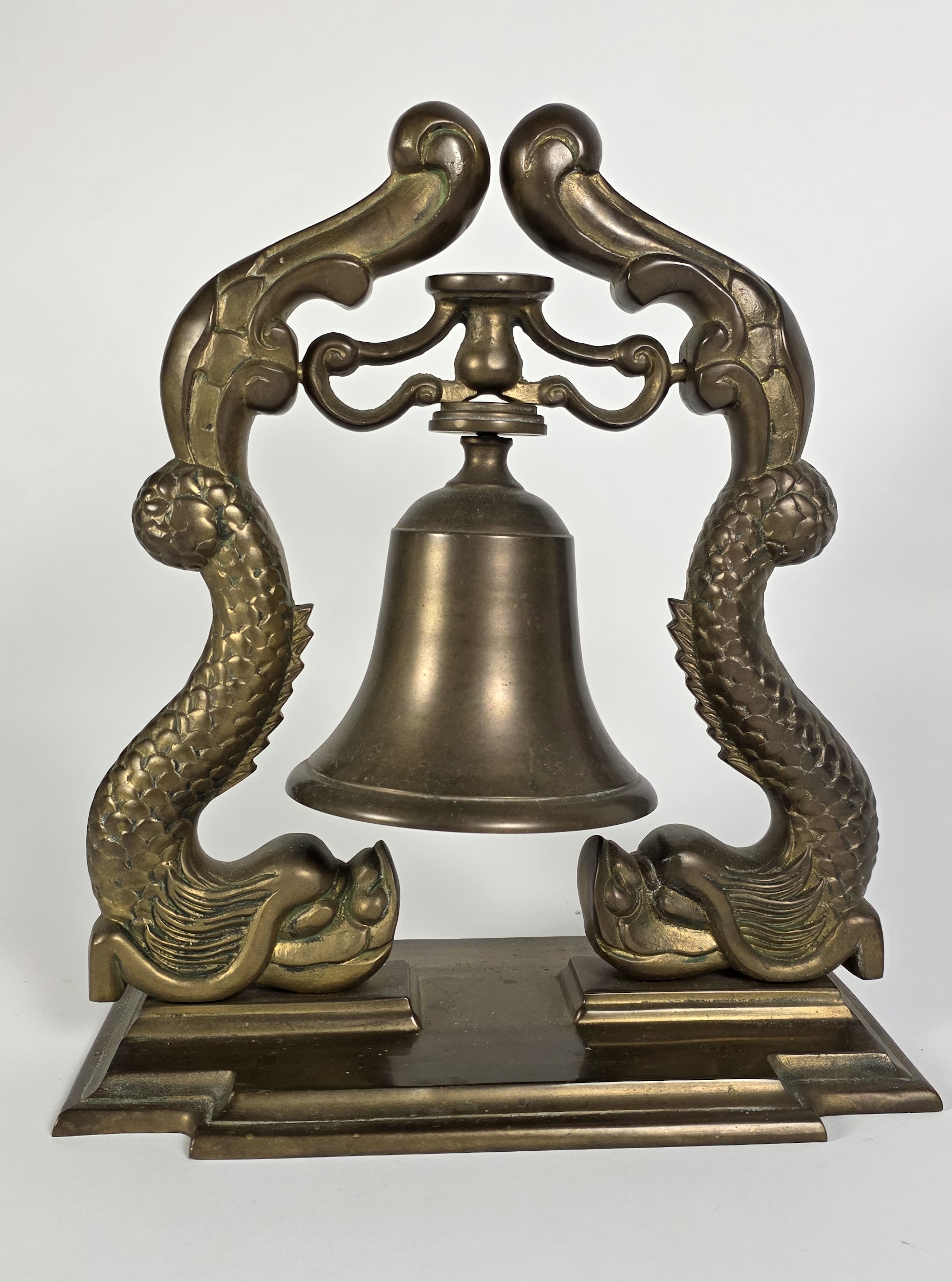 Vintage Brass Figural Dolphin Submariners Ships Bell - Vintage Brass ...