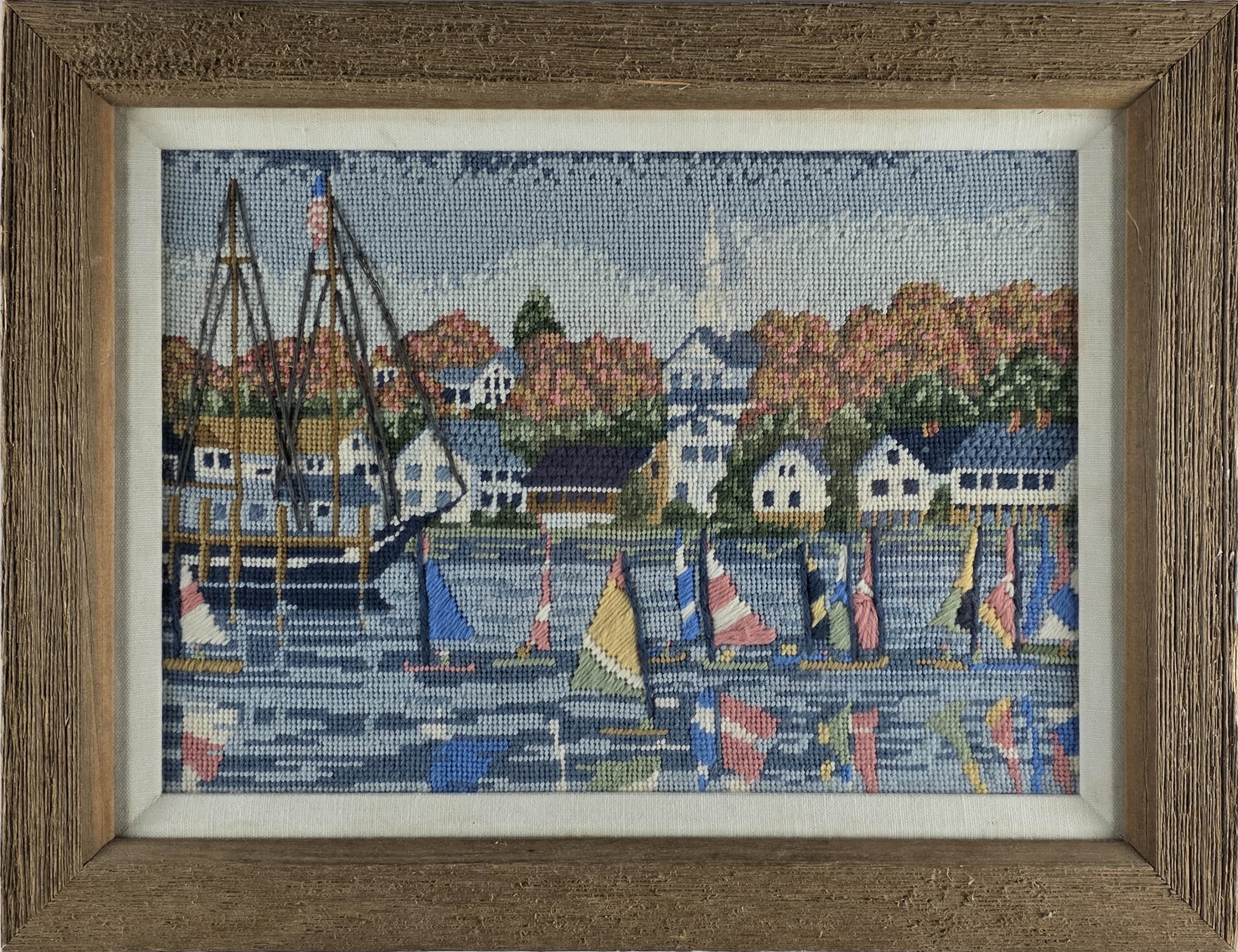Erica Wilson Nantucket Harbor Needlepoint Embroidery - Vintage Erica ...