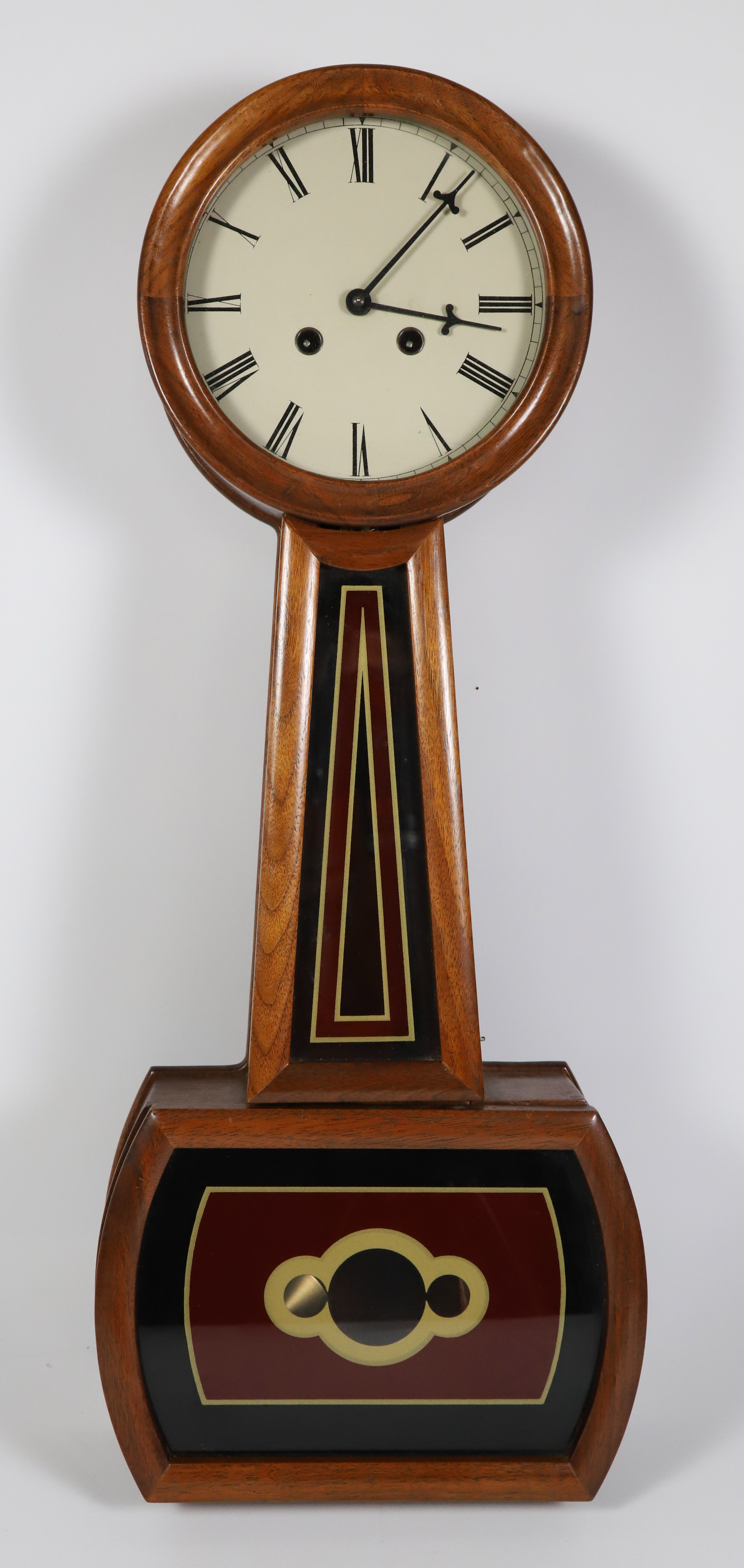 Contemporary Mahogany Eglomise Painted Banjo Clock - Contemporary ...