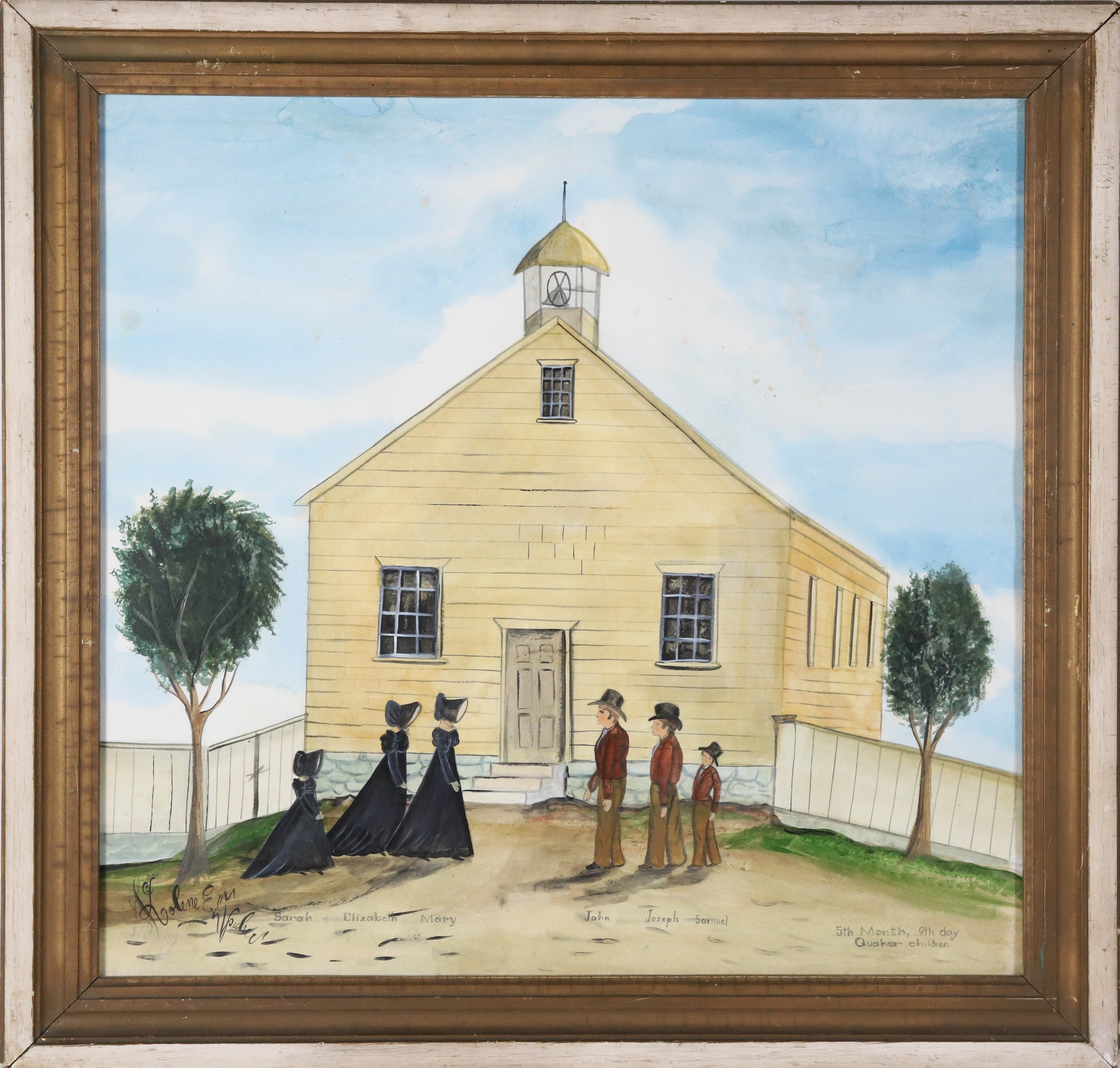 Kolene Spicher (American 1964-2022) Watercolor on Paper "Quaker ...