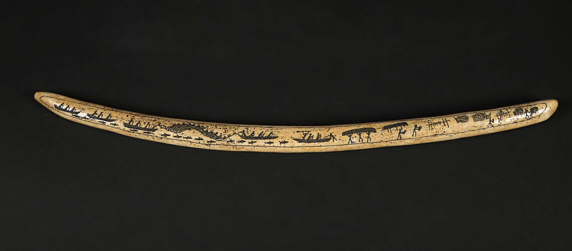 Inuit Scrimshaw Rib Early 19th Century - Inuit Scrimshaw Pictorial ...