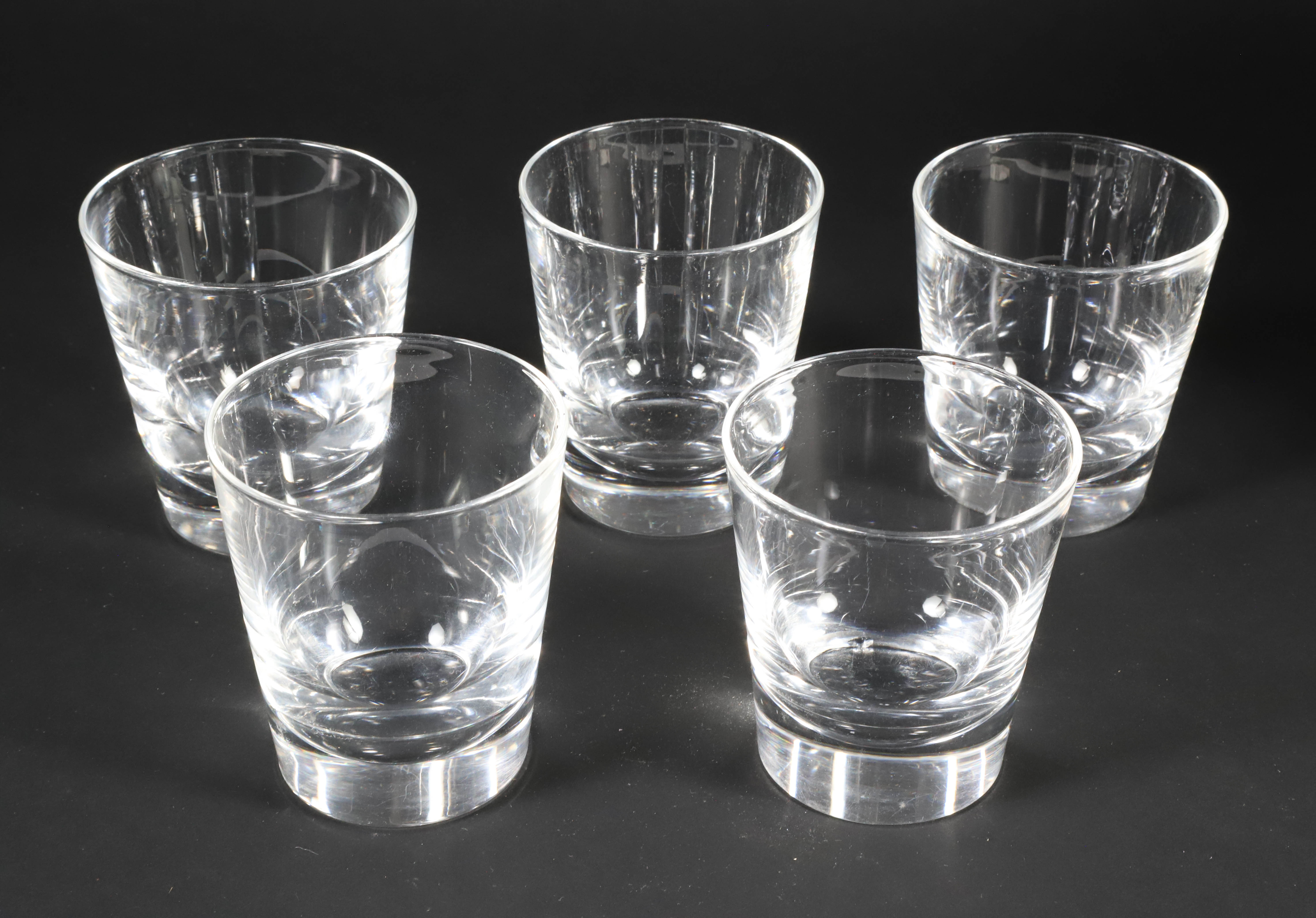 Set of Five Signed Steuben Crystal Old Fashion Glasses - Set of Five ...