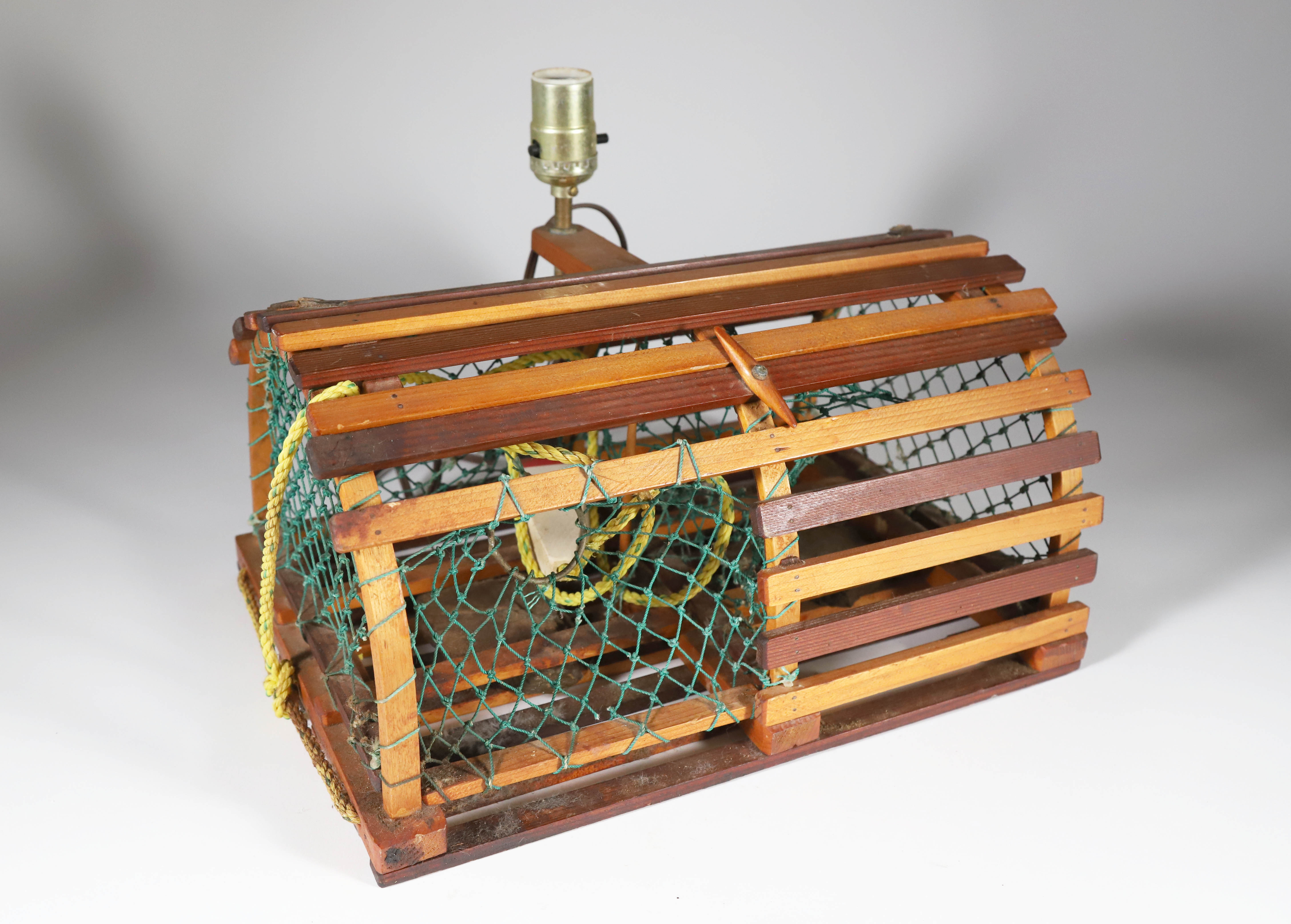Vintage Folk Art Miniature Lobster Trap Lamp - Vintage Folk Art ...