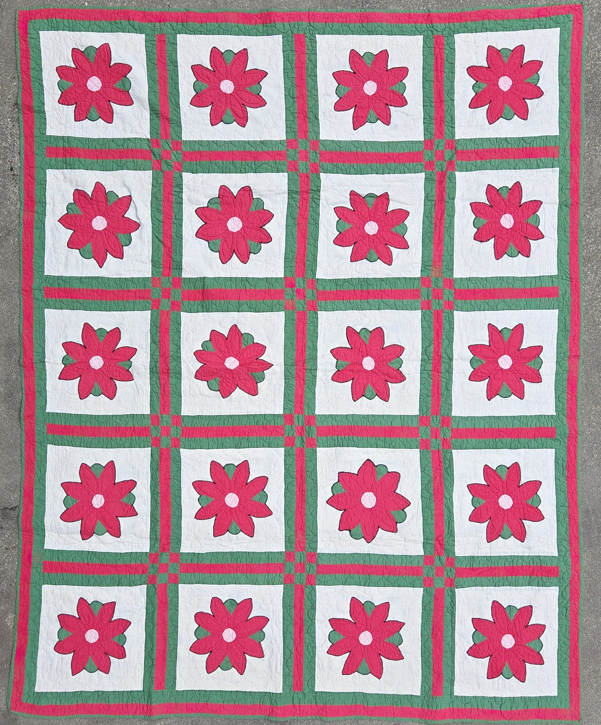 Vintage Floral Patchwork Quilt - Vintage Floral Patchwork Quilt, circa ...