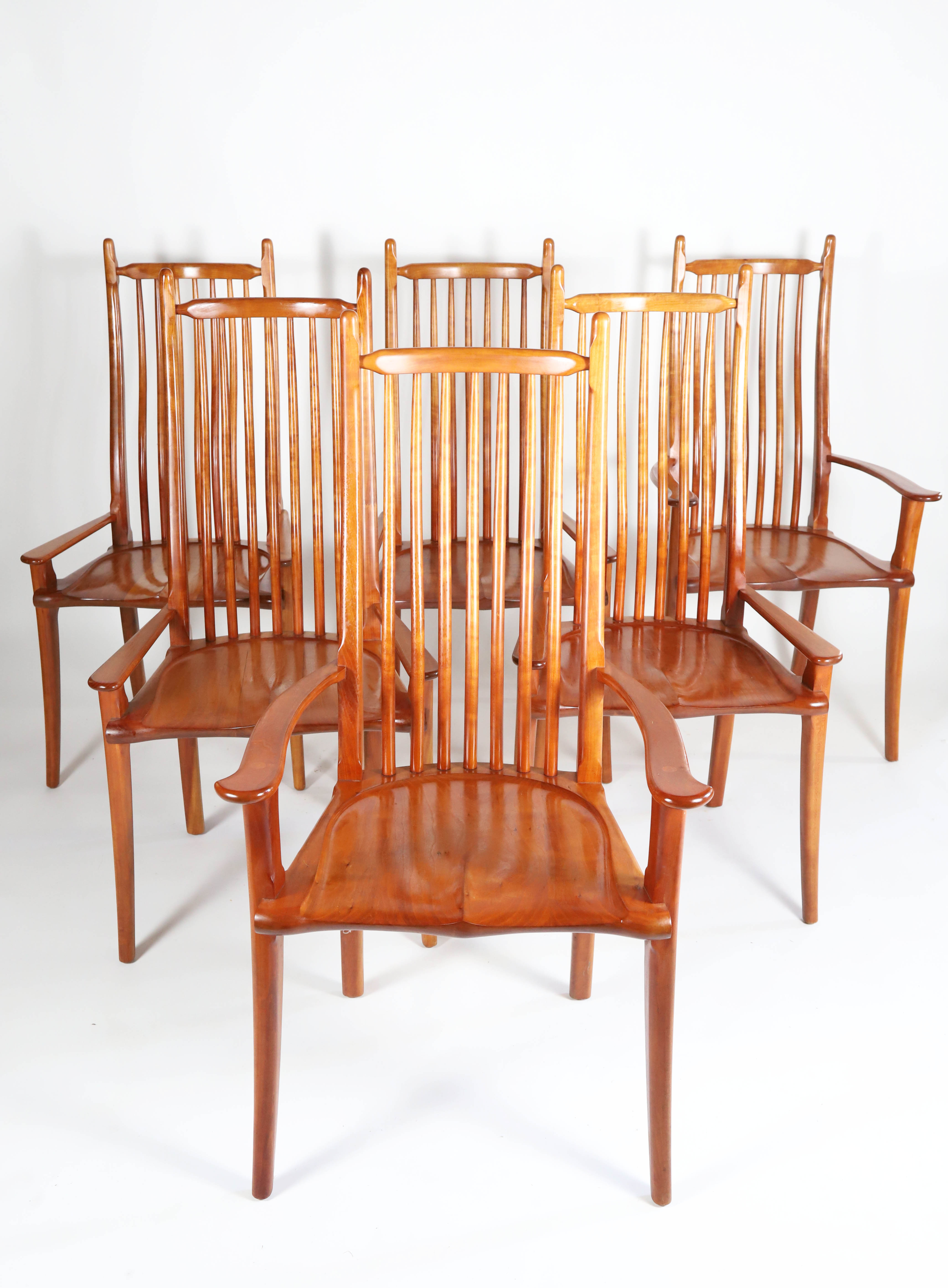 et of Six Signed Stephen Swift High Back cherry Dining Chairs Circa ...