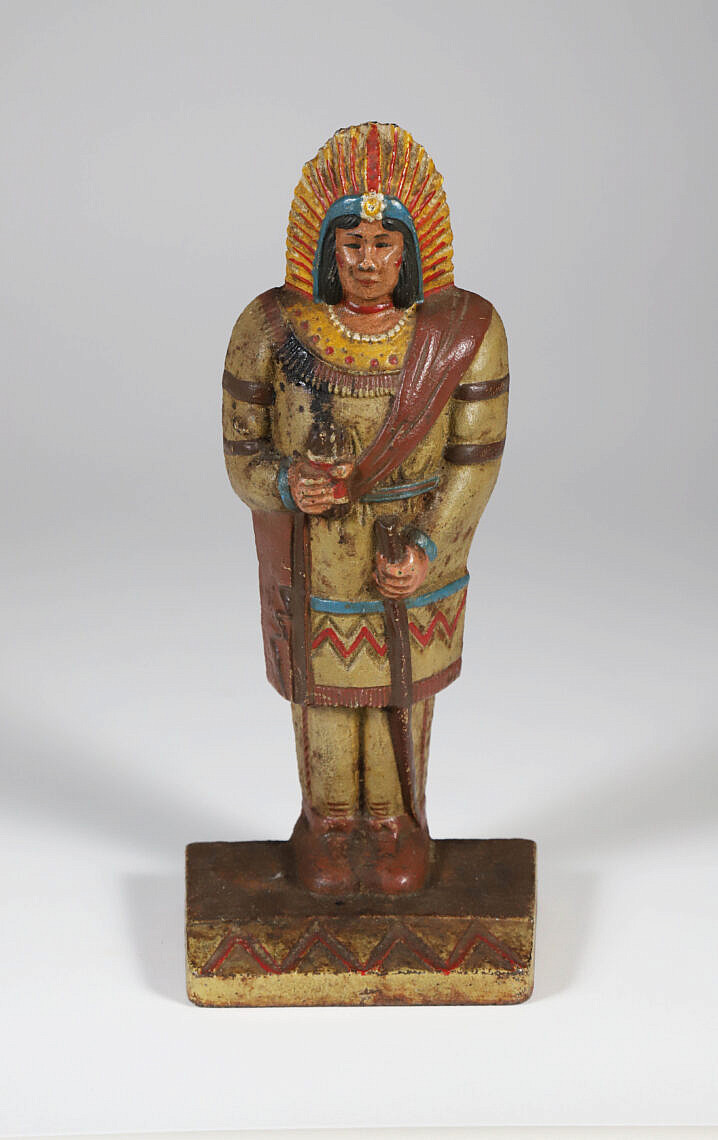 Cast Iron and Polychrome Native American Indian "Cigar Store" Doorstop ...