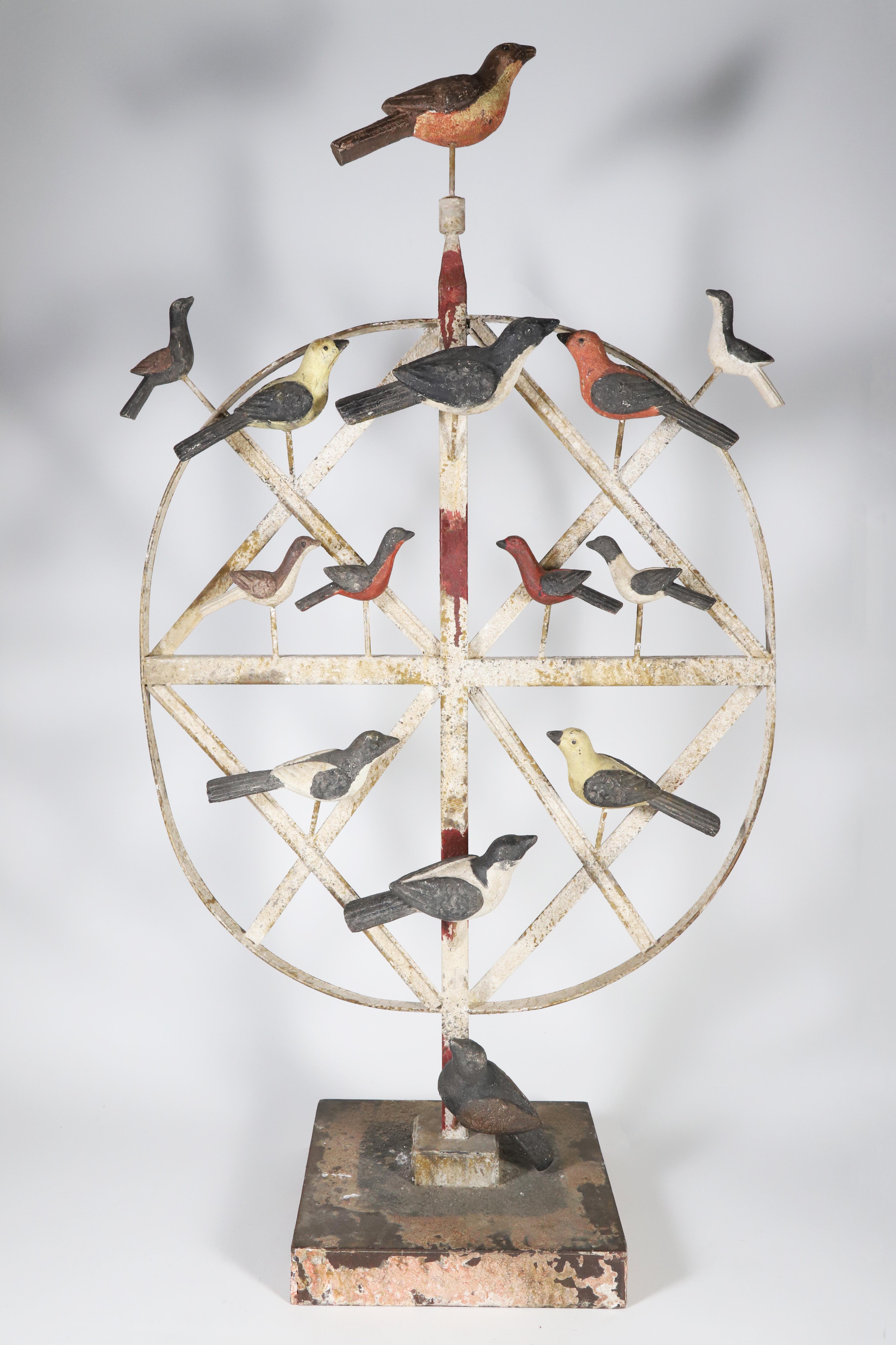 Contemporary Painted Metal Song Bird Wheel - Rafael Osona Auctions ...