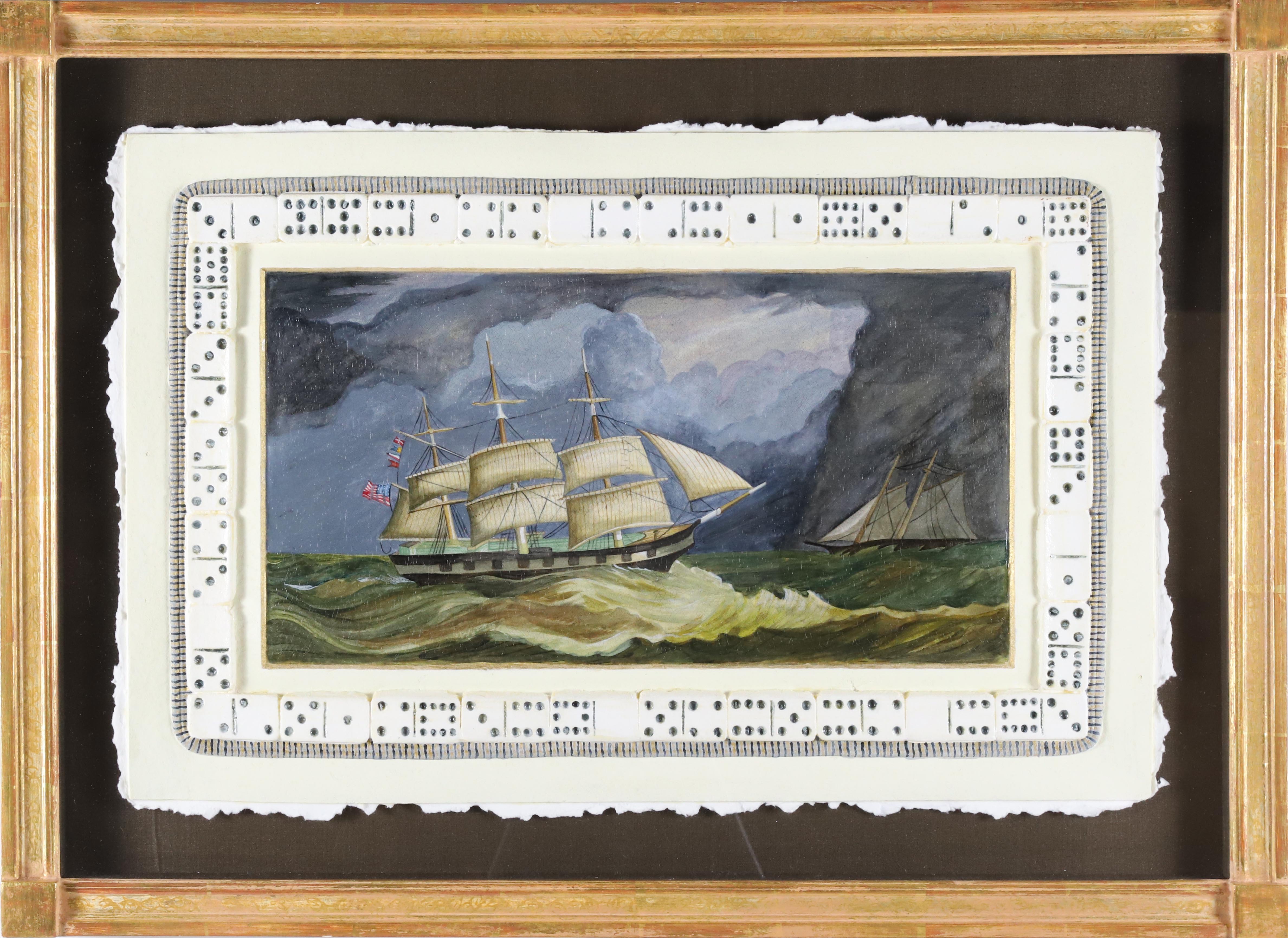 Mellie Cooper Mixed Media Hand Cast Paper Painting "American Clipper in ...