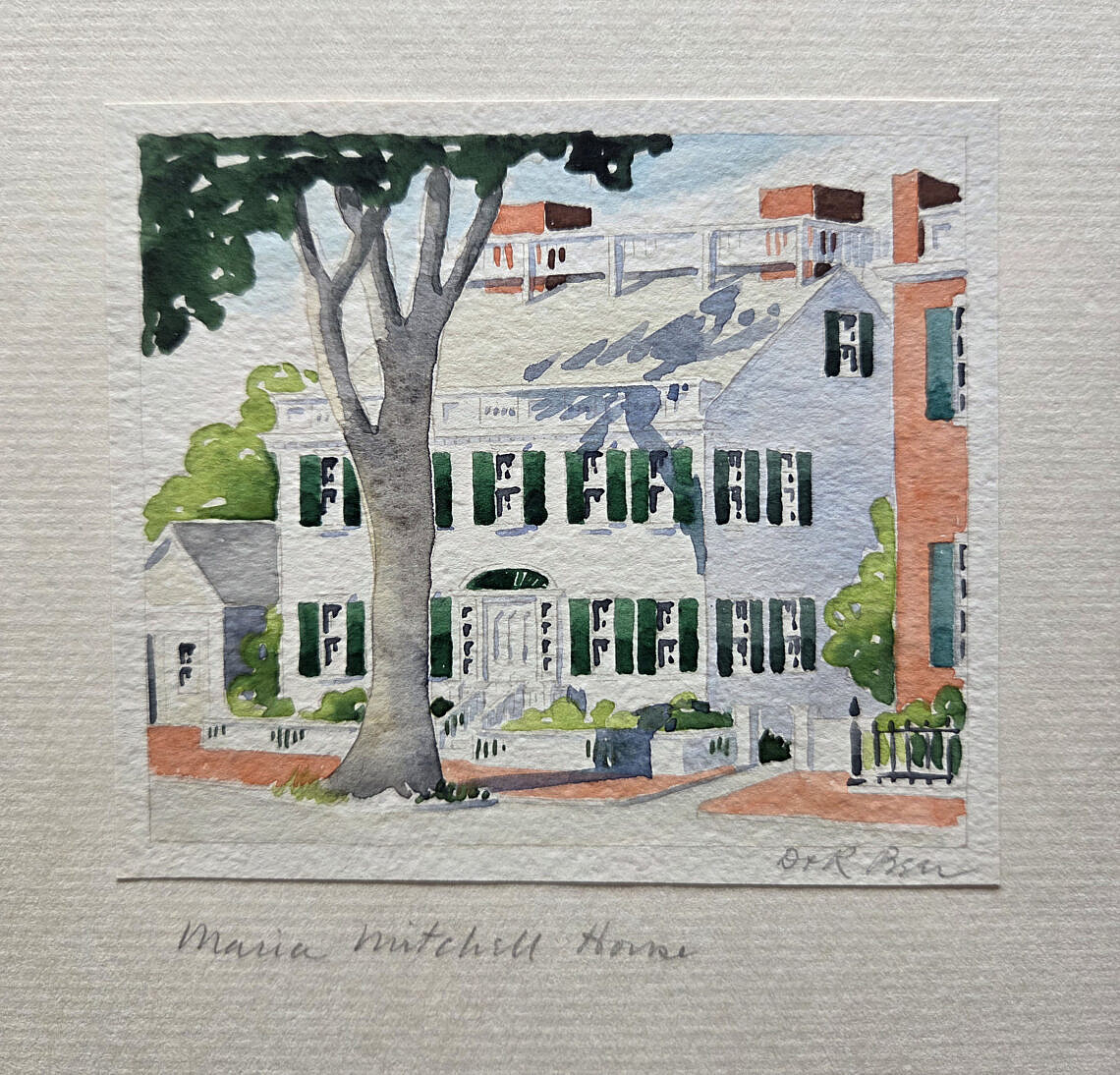 Doris and Richard Beer Watercolor on Paper "Maria Mitchell House ...