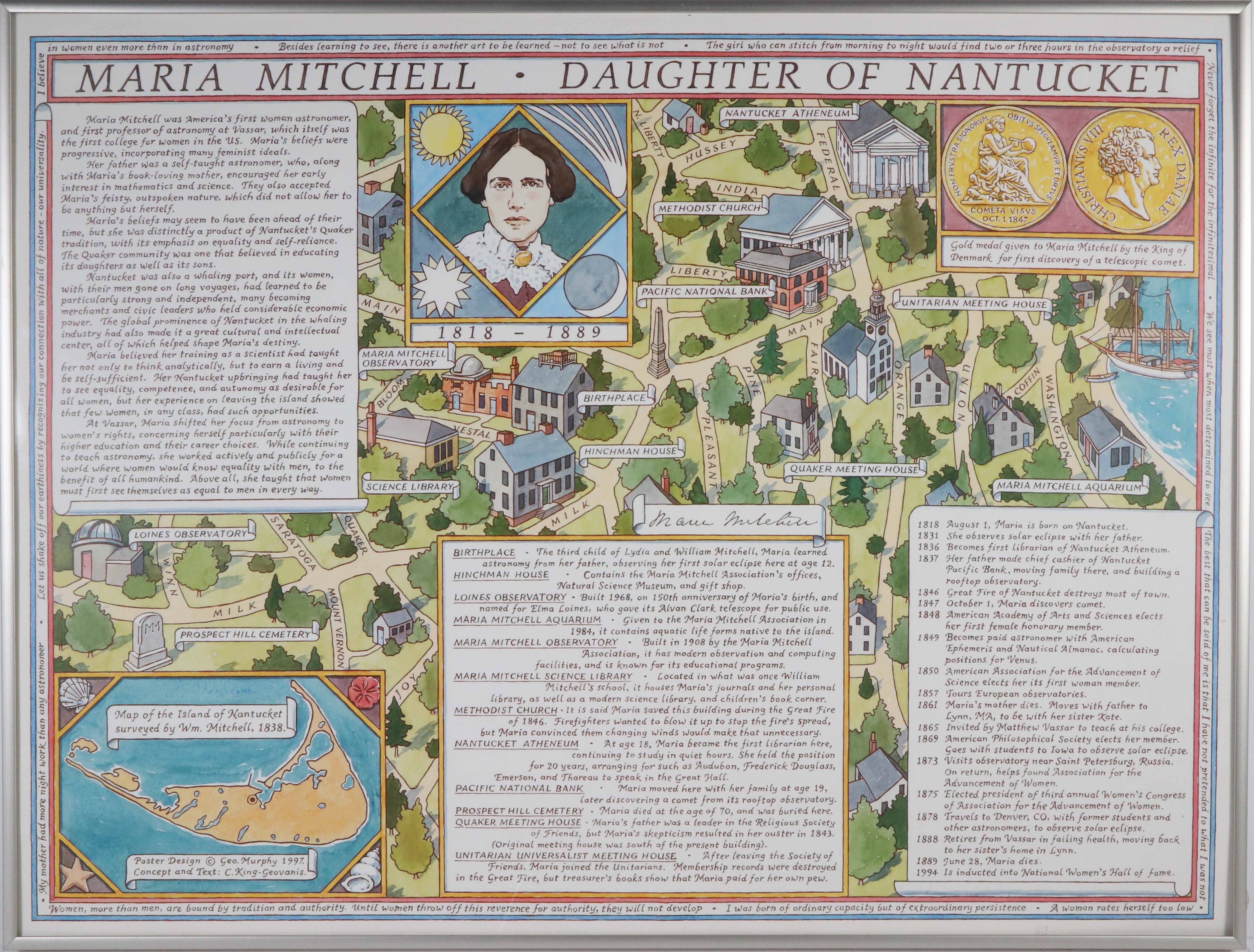 "Maria Mitchell Daughter of Nantucket" Poster circa 1997 designed by ...
