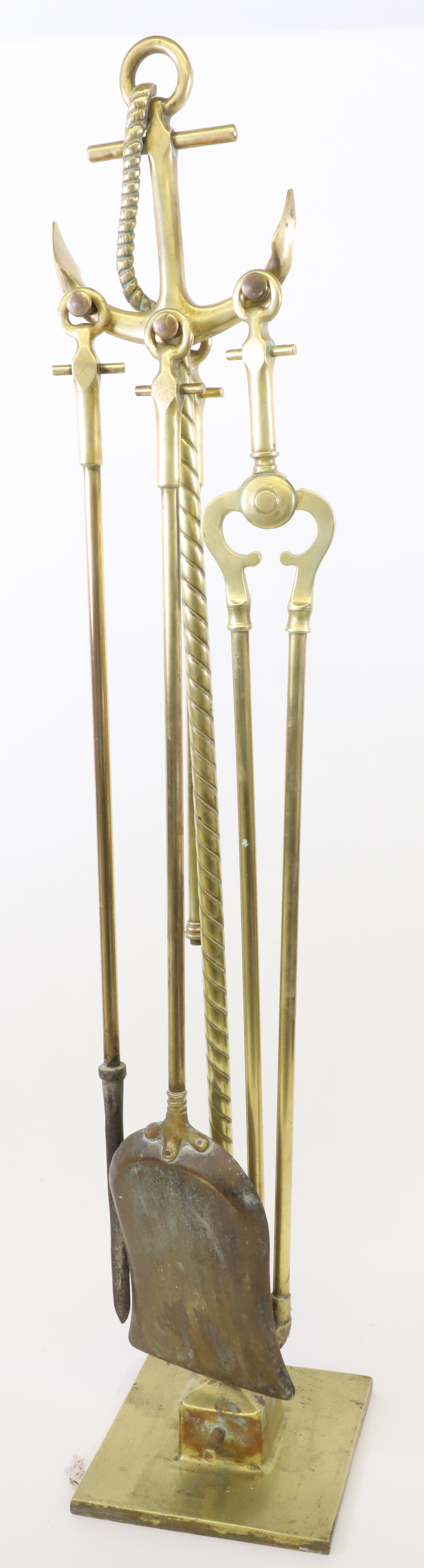 Set of Vintage Brass Nautical Anchor Fire Tools - Set of Vintage Brass ...