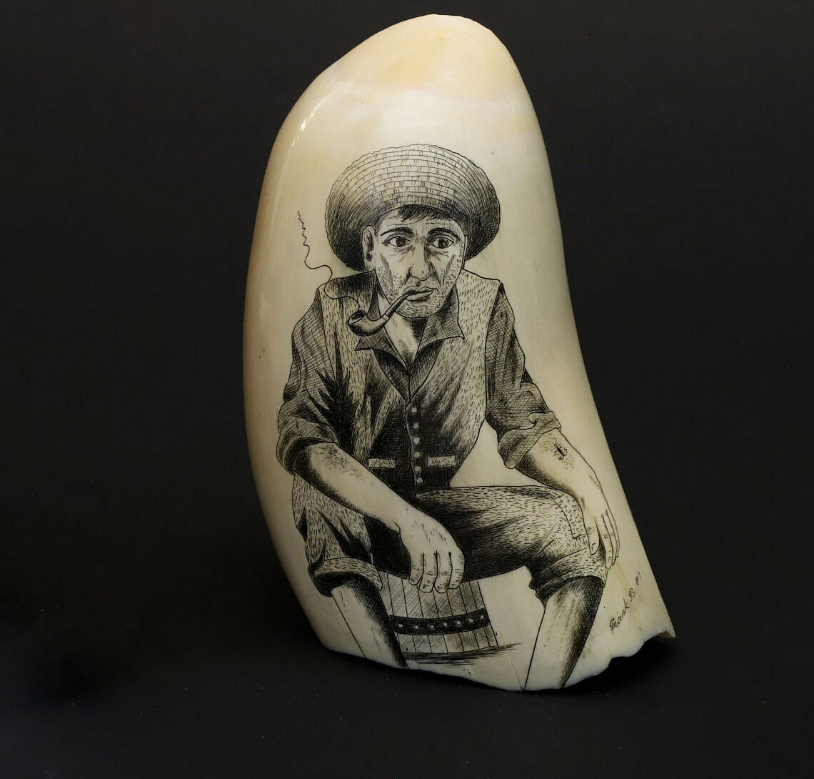 Fine Contemporary Scrimshaw Whale's Tooth Mid 20th Century by Frank ...