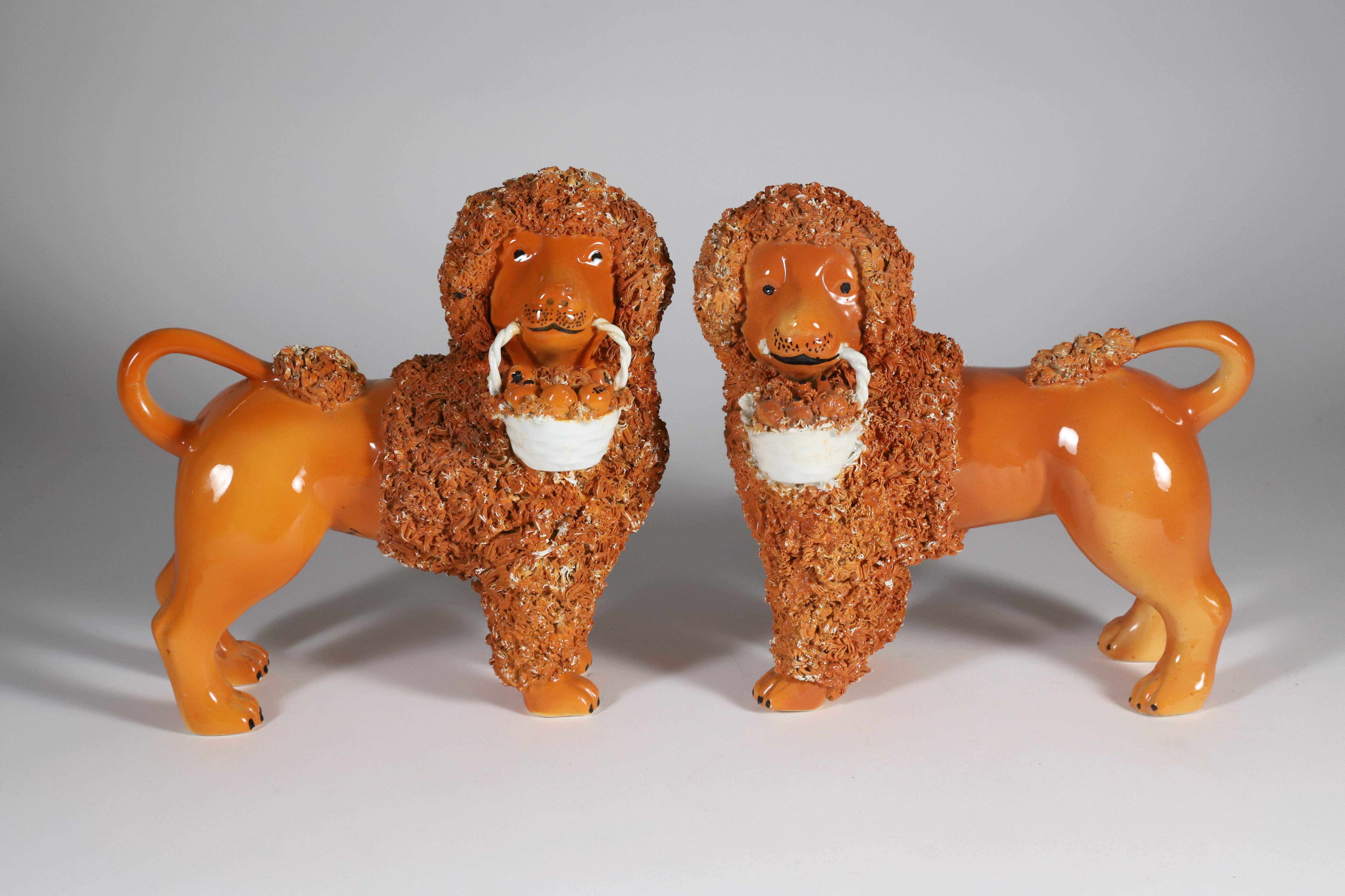 Pair of Italian Ceramic Poodles 19th Century - Pair of Italian Ceramic ...
