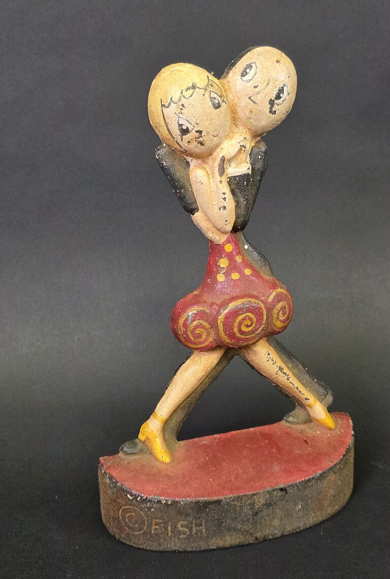 Art Deco Hubley Anne Fish Charleston Dancers Cast Iron Doorstop ...