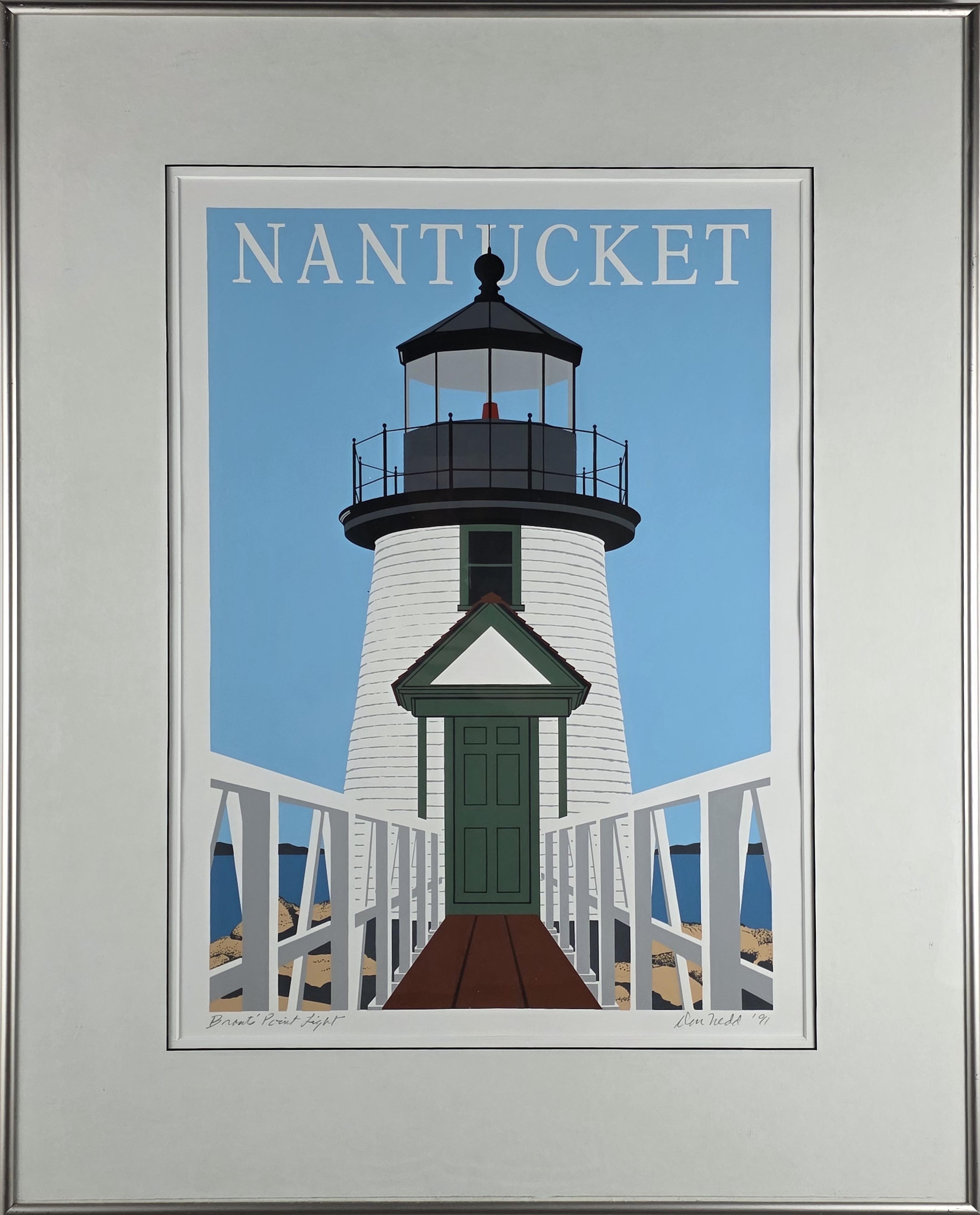 Vintage Brant Point Lighthouse Nantucket Serigraph - Don Nedd Vintage ...