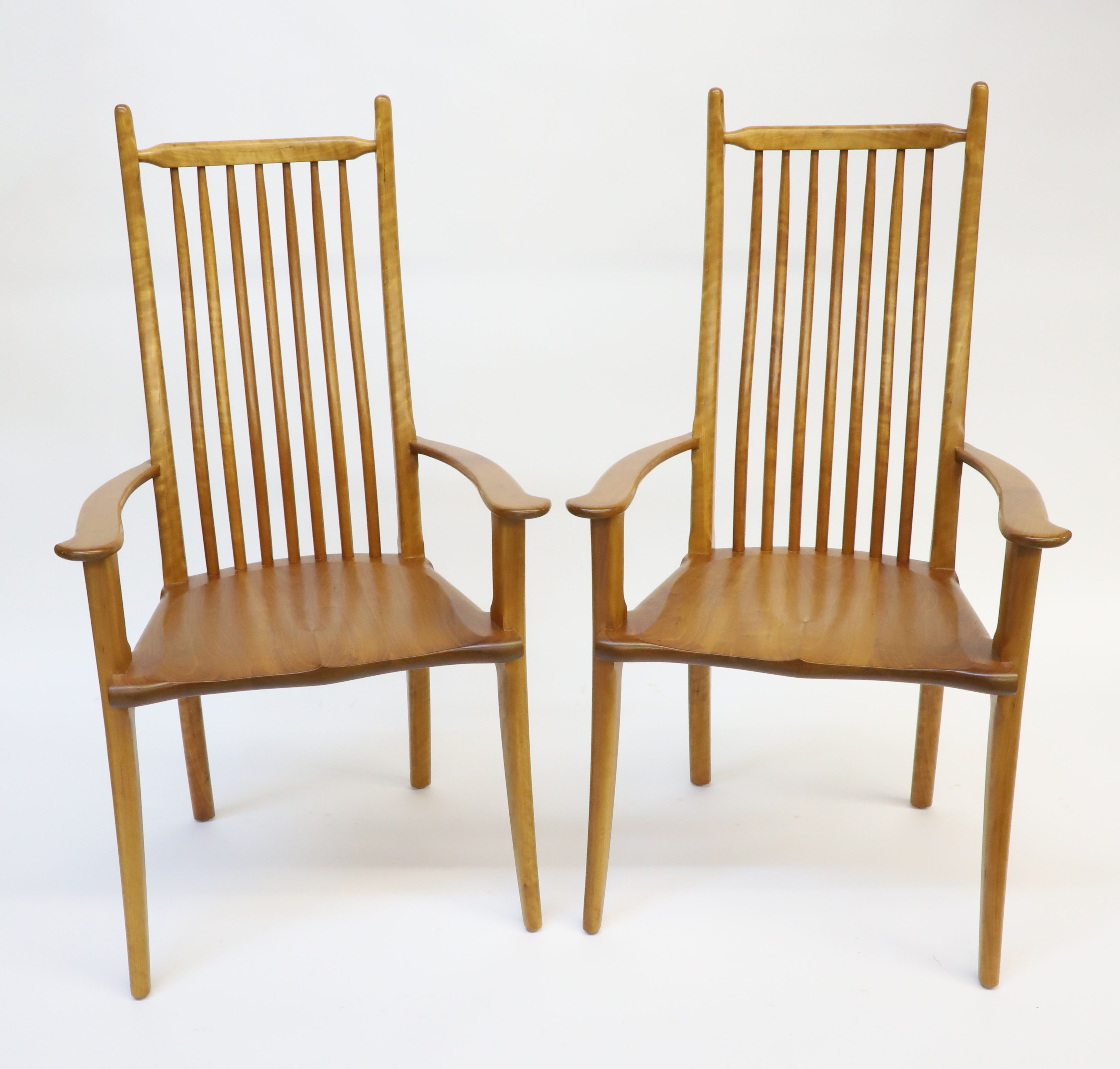 Pair of Stephen Swift Exotic Wood High-Back Armchairs - Pair of Stephen ...