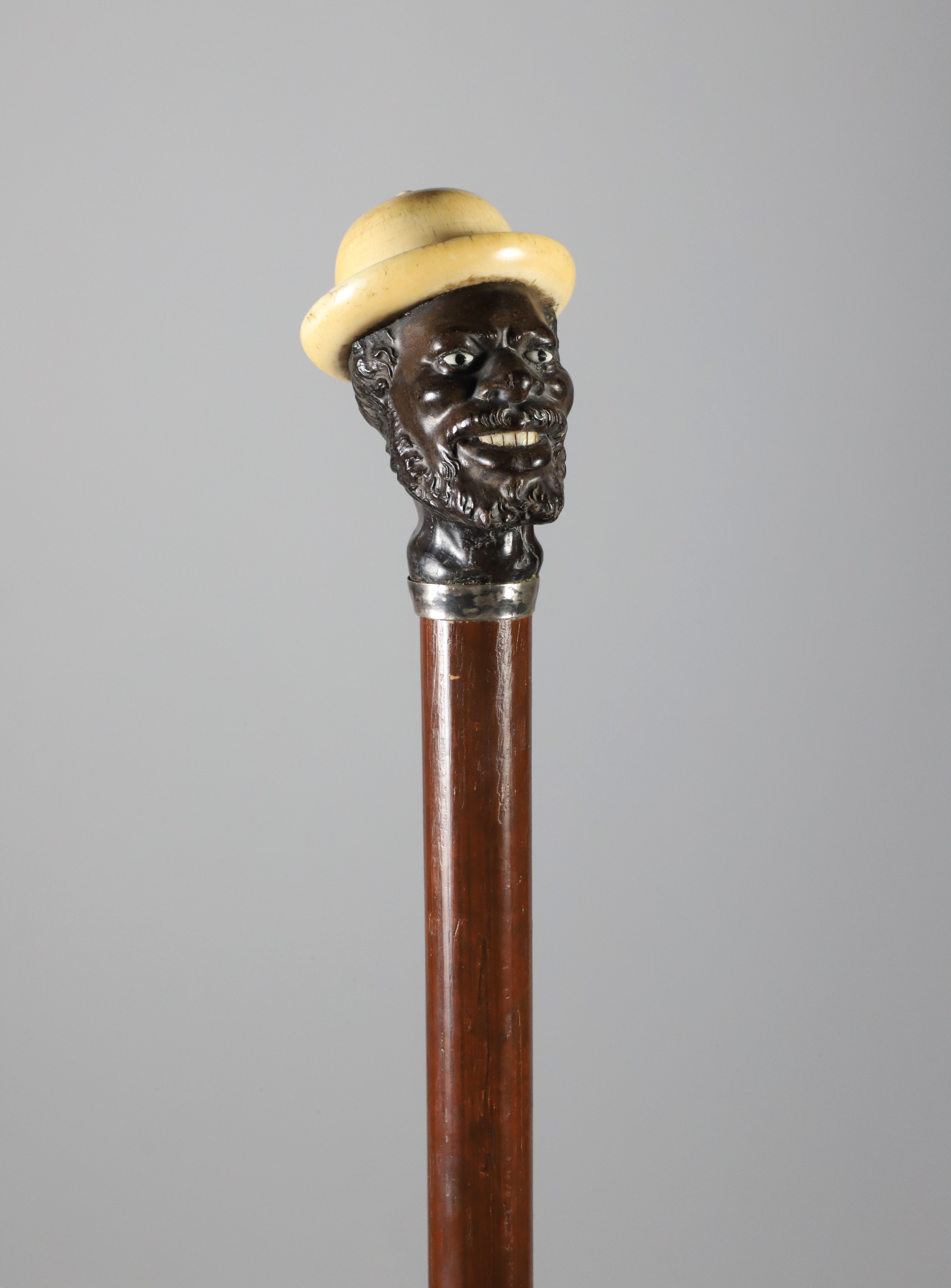 Ebony Smiling Dapper Gentleman Wearing Derby Bowler Hat Walking Stick ...