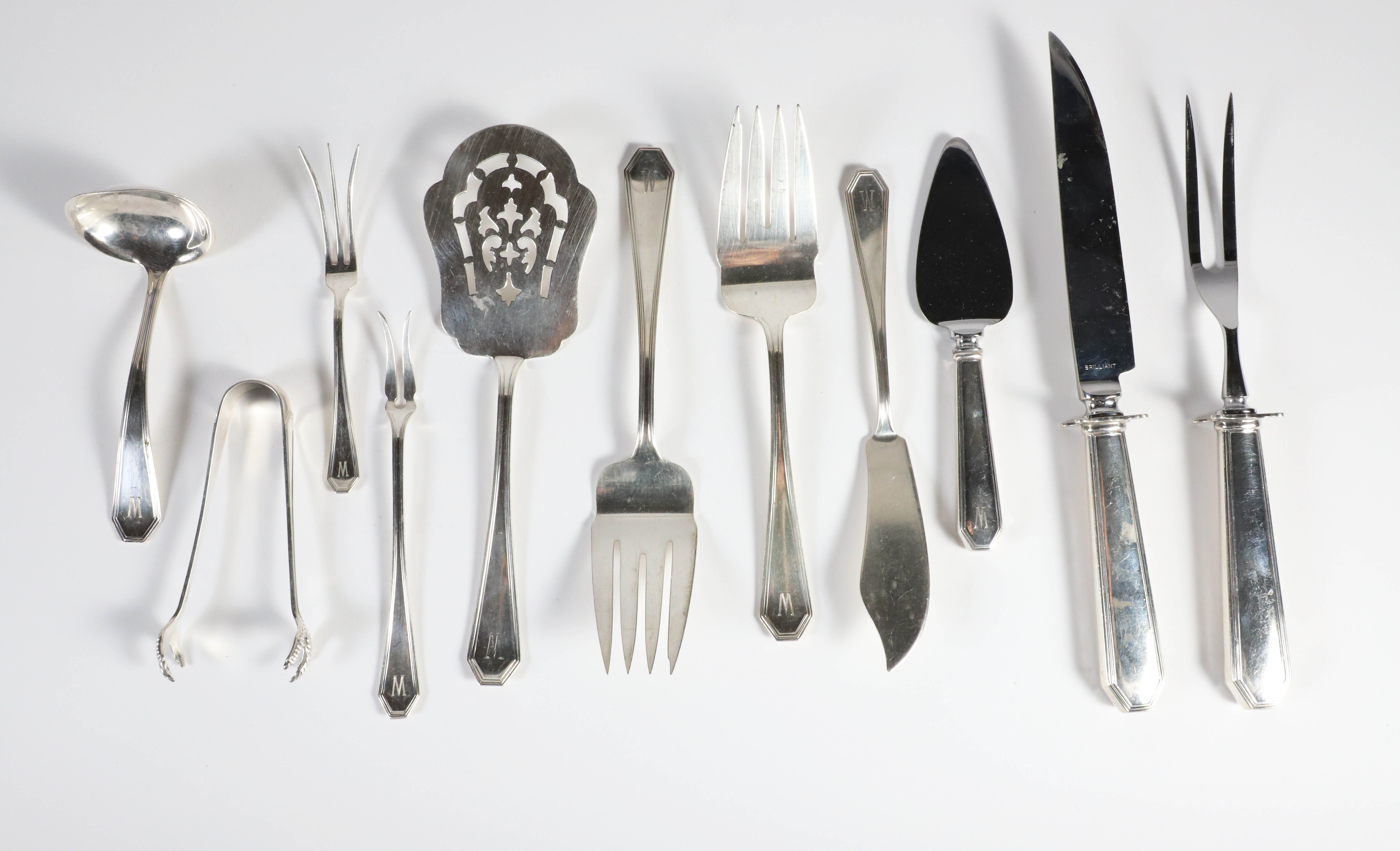 Eleven Sterling Silver Serving Pieces - Eleven Sterling Silver Serving ...