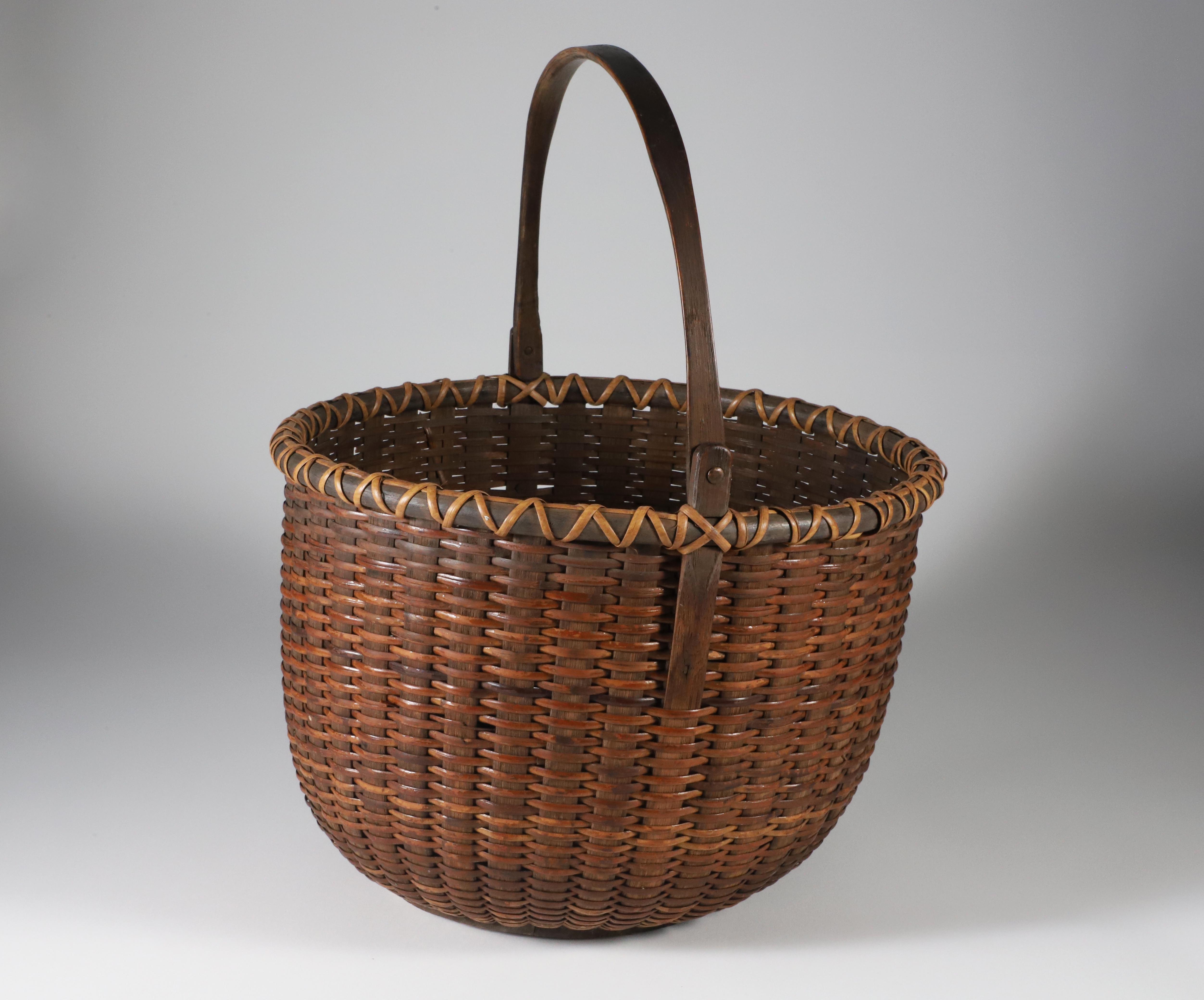 Large Nantucket Round Work Basket circa 1860-1870 - Large Nantucket ...