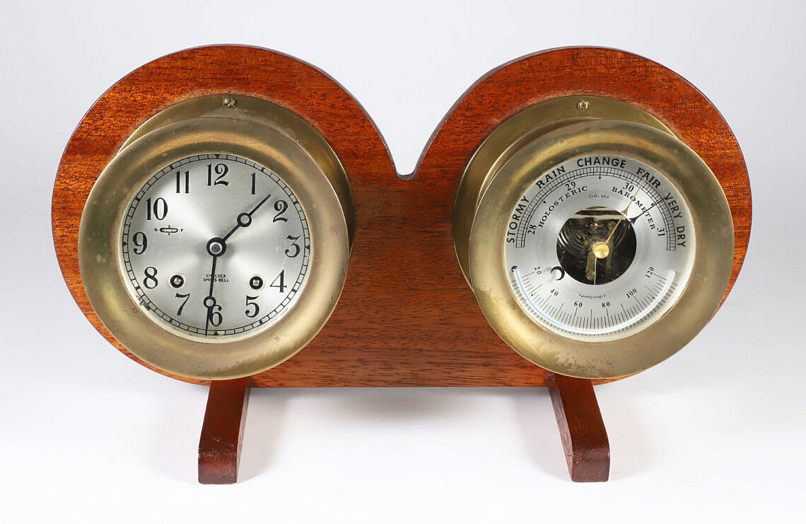 Chelsea Mounted Brass Ship's Clock and Barometer - Chelsea Mounted ...