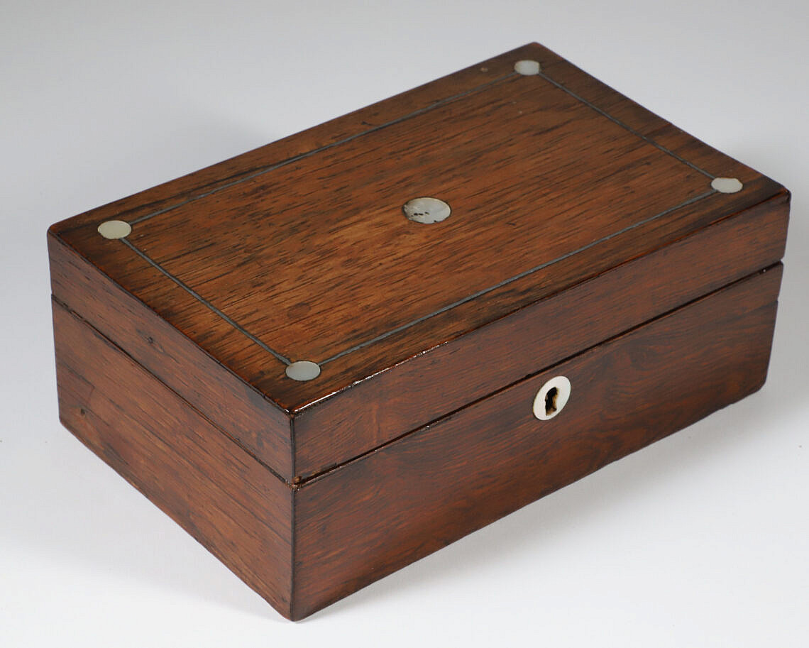 Lift Top Box With Mother of Pearl Disc Inlays 19th Century - Lift Top ...