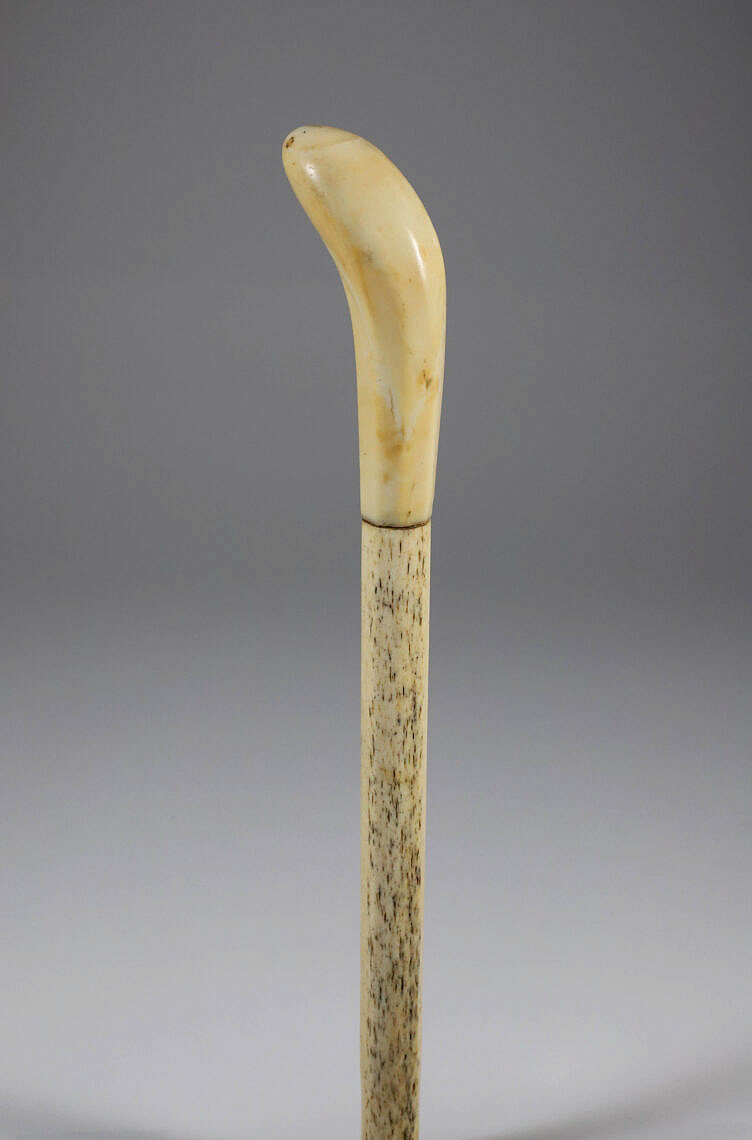 Whaler Made Smooth Grip Walking Stick 19th Century antique whale ivory ...