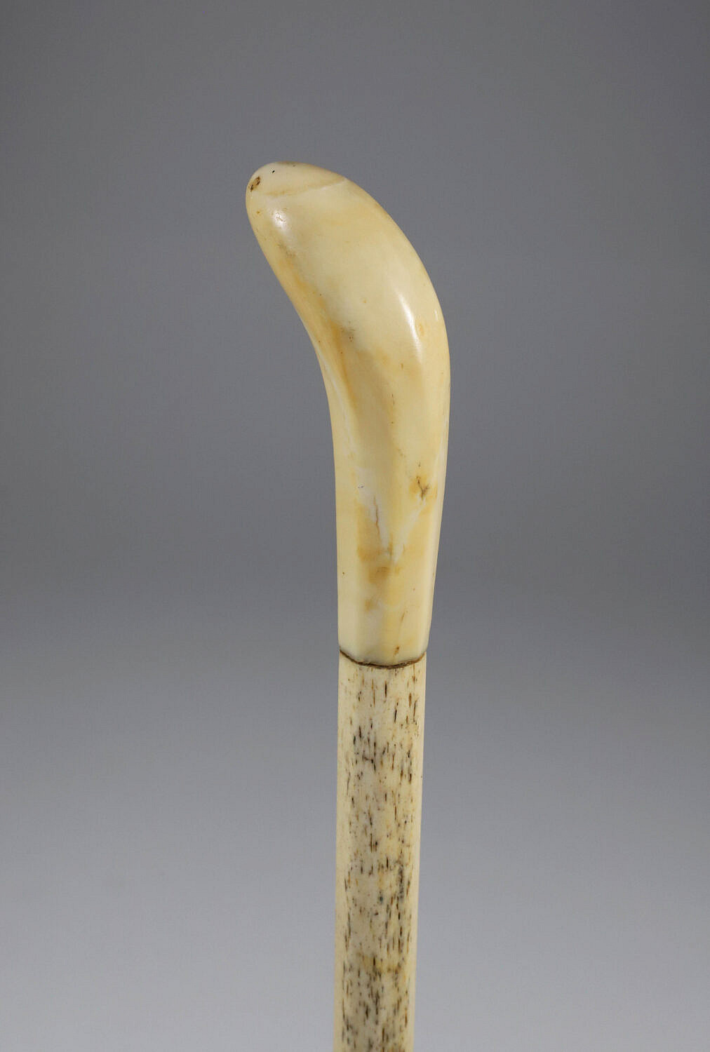 Whaler Made Smooth Grip Walking Stick 19th Century antique whale ivory ...