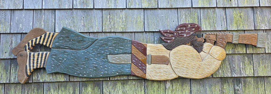David Small Folk Art Nantucket Pirate Plaque - David Small Carved ...