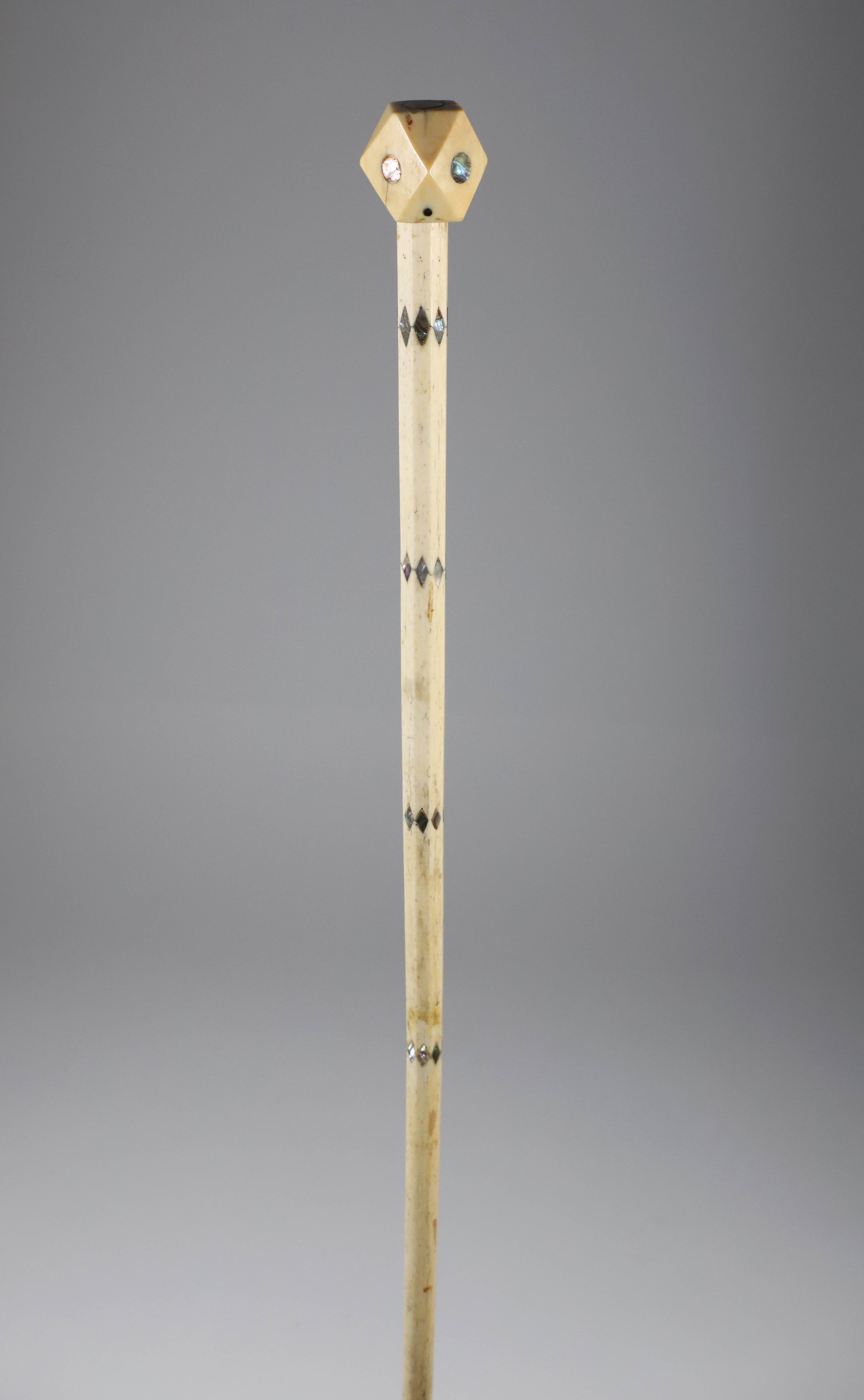 Whaler Made Polyhedron Knob Walking Stick 19th Century - Whaler Made ...