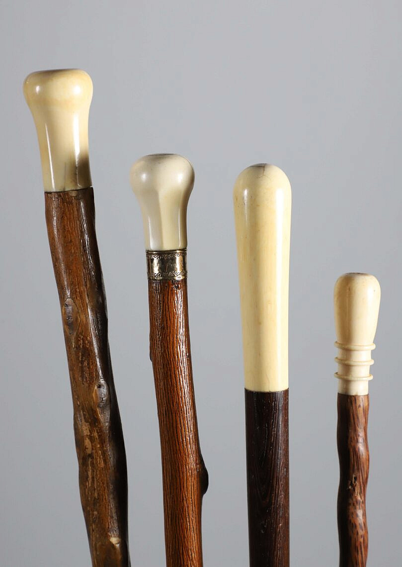 Four Whaler Made Knob Walking Sticks 19th Century - Four Whaler Made ...