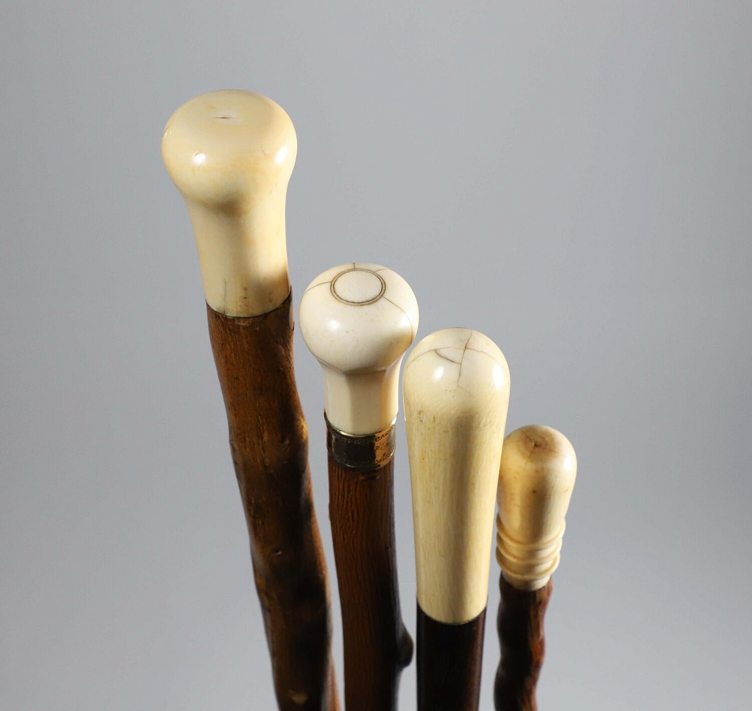 Four Whaler Made Knob Walking Sticks 19th Century - Four Whaler Made ...