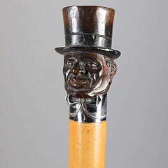 Carved Wood Bust of a Gentleman Walking Stick 19th Century - Carved ...