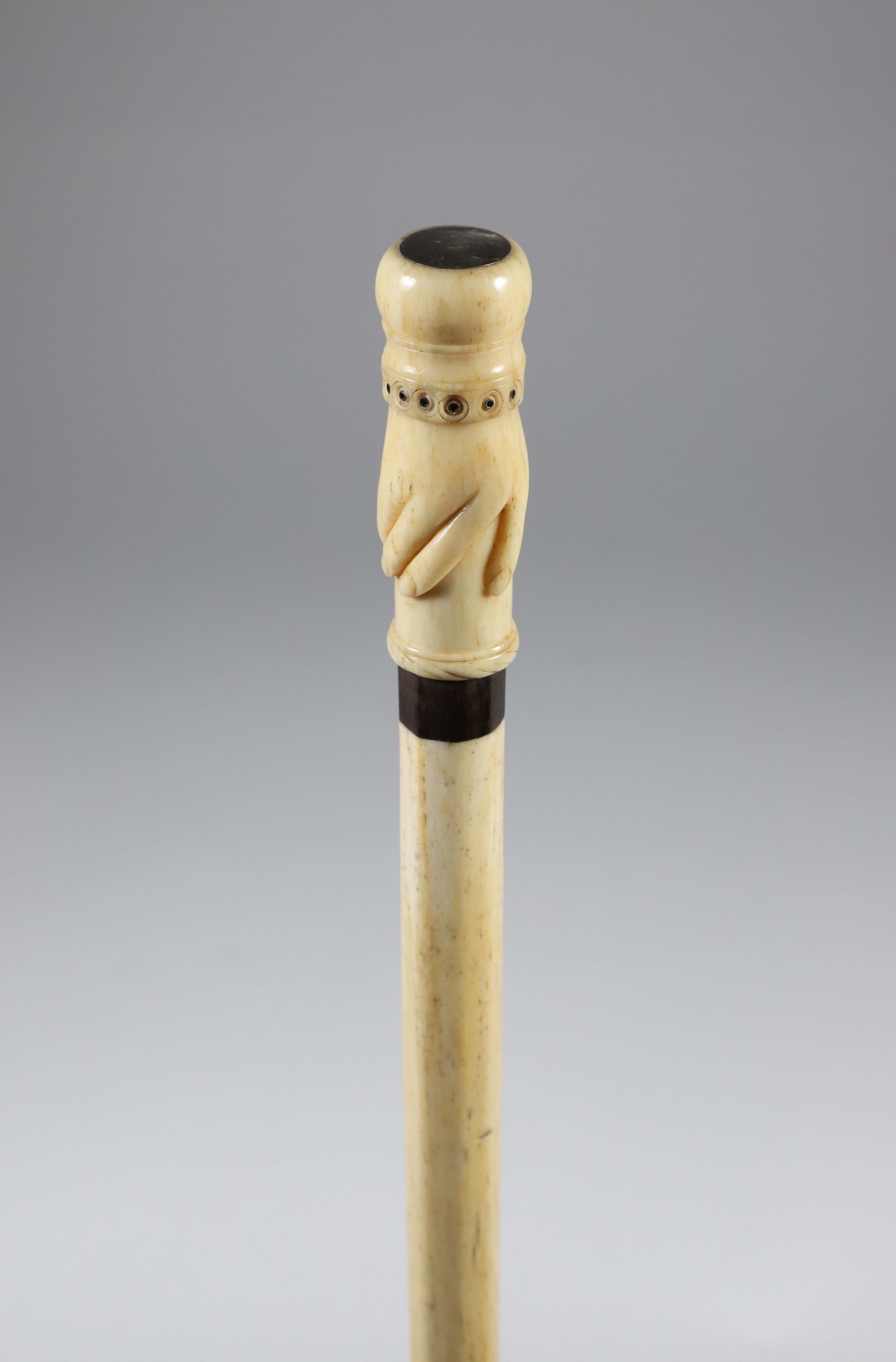 Whaler Made Hand Grip Walking Stick 19th Century - Whaler Made Hand ...