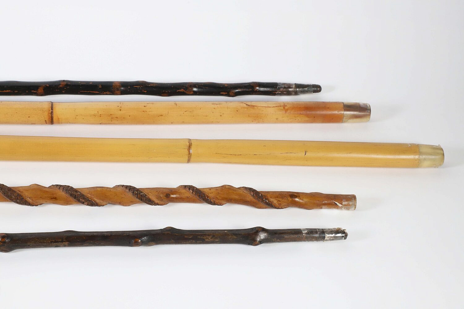 Five Folk Art Carved Canes 19th Century - Group of Five Vintage Folk ...