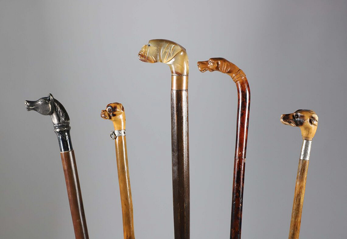 Five Diminutive Animal Head Walking Sticks 19th Century - Collection of ...