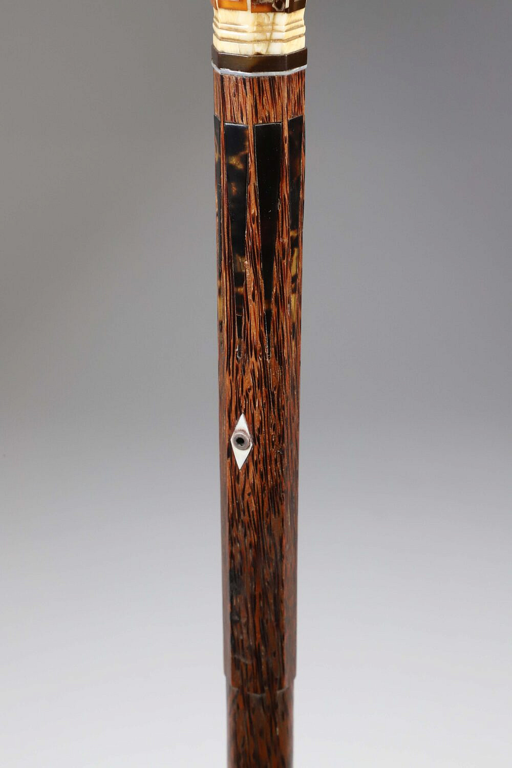 Whaler Made Star Inlaid Octagonal Grip Walking Stick 19th Century ...
