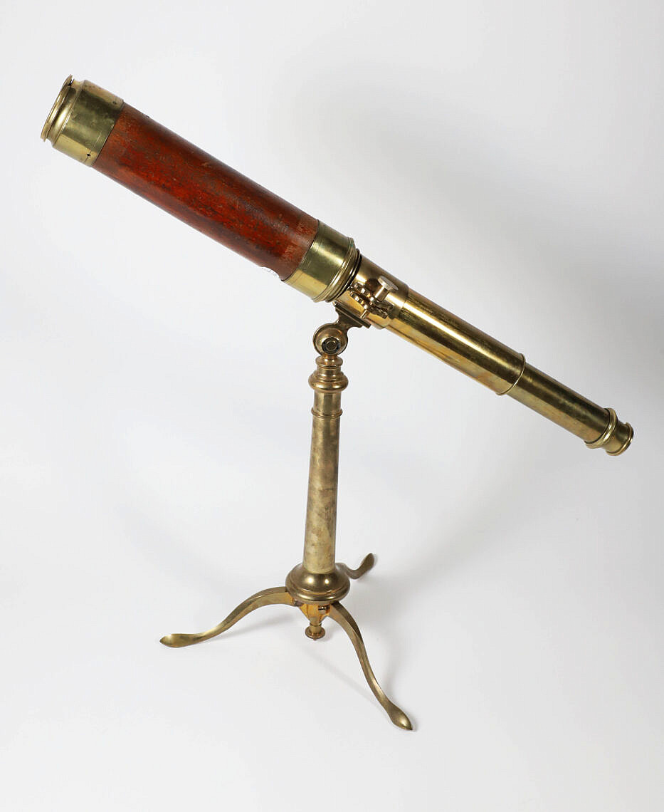 Antique Chadburn Brass and Wood Three Draw Spyglass Made in London ...