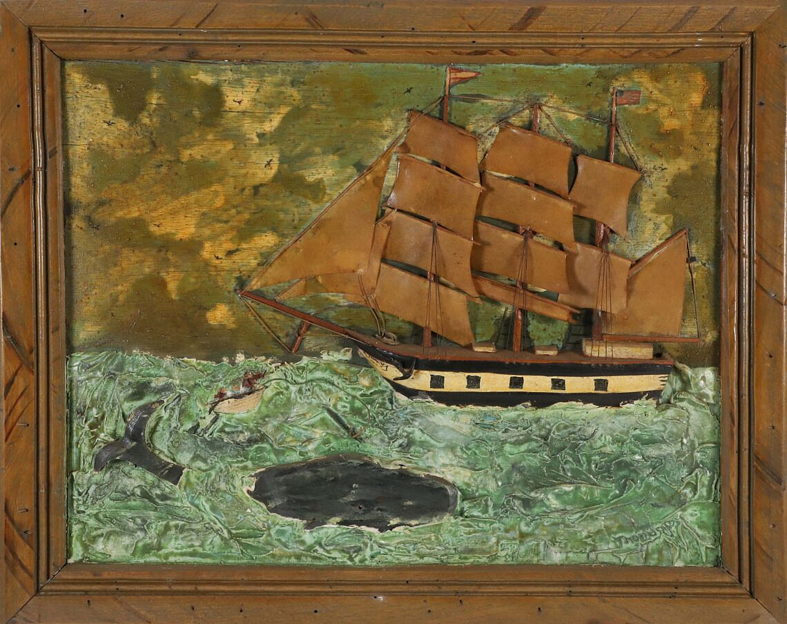 Vintage Carved Relief of a Whaling Barque Signed Thomas - Vintage ...