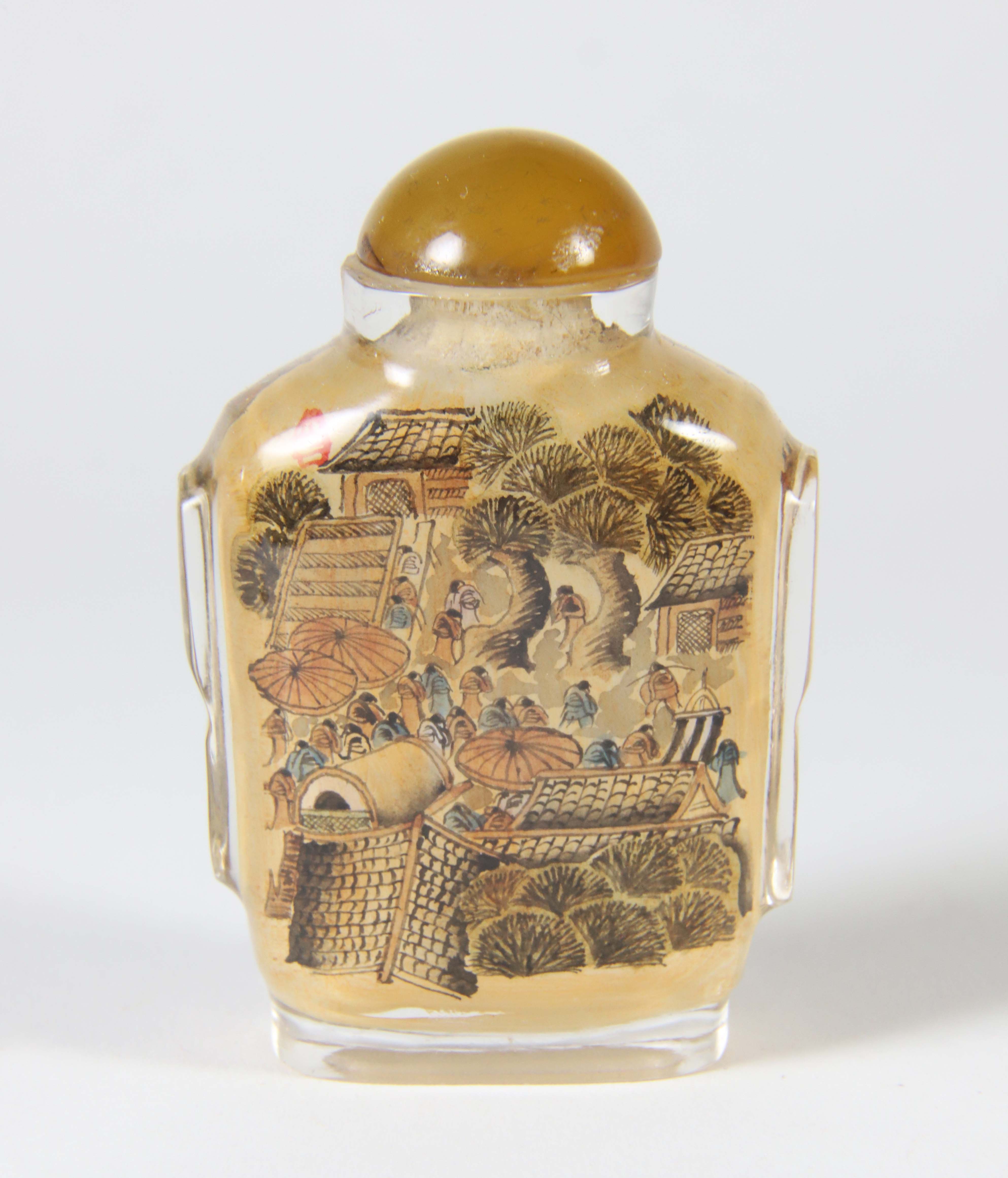 Chinese Inside-Painted Clear Glass Snuff Bottle 20th Century - Chinese ...