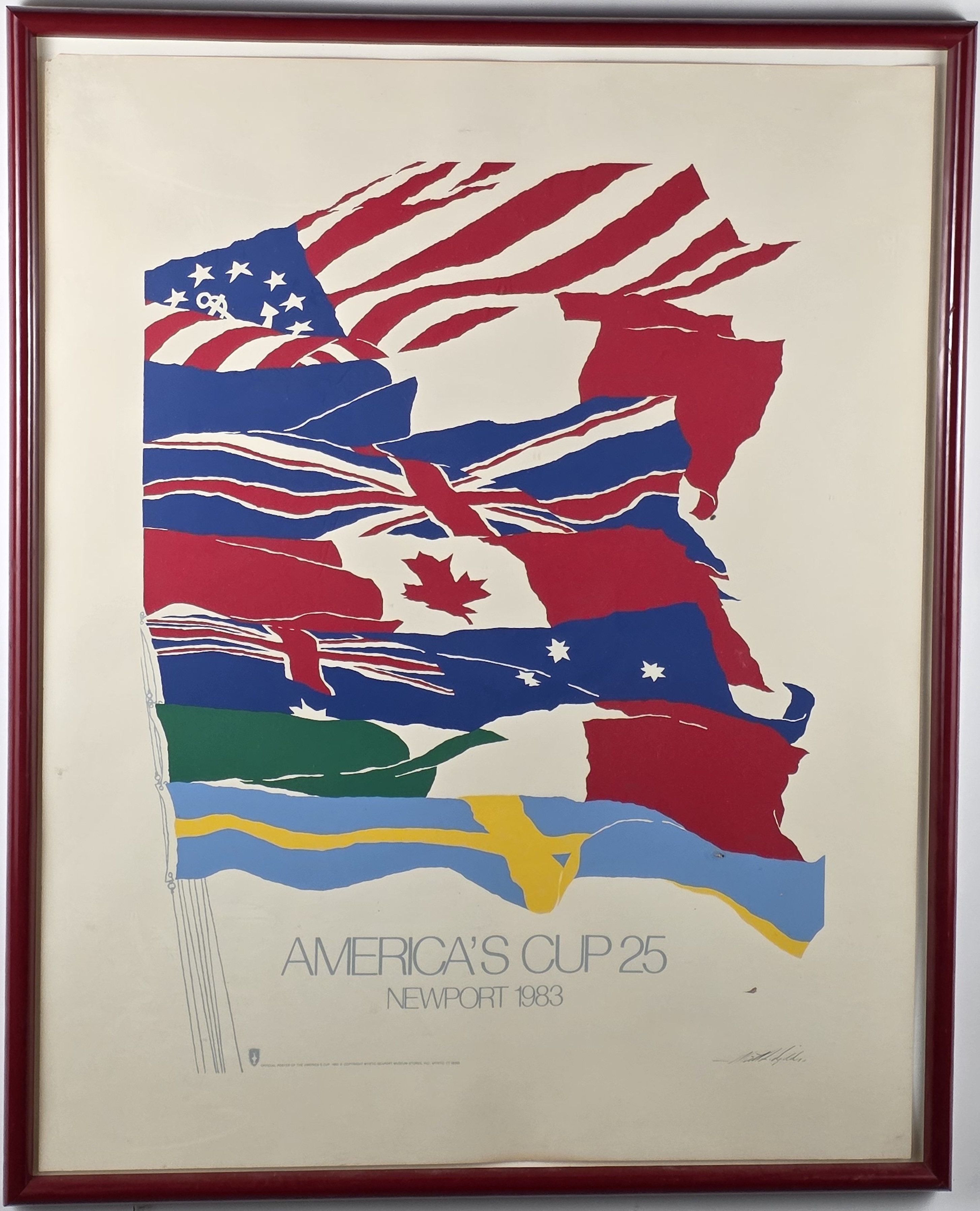 Vintage America’s Cup 1983 Advertising Silk Screen Poster - Vintage ...